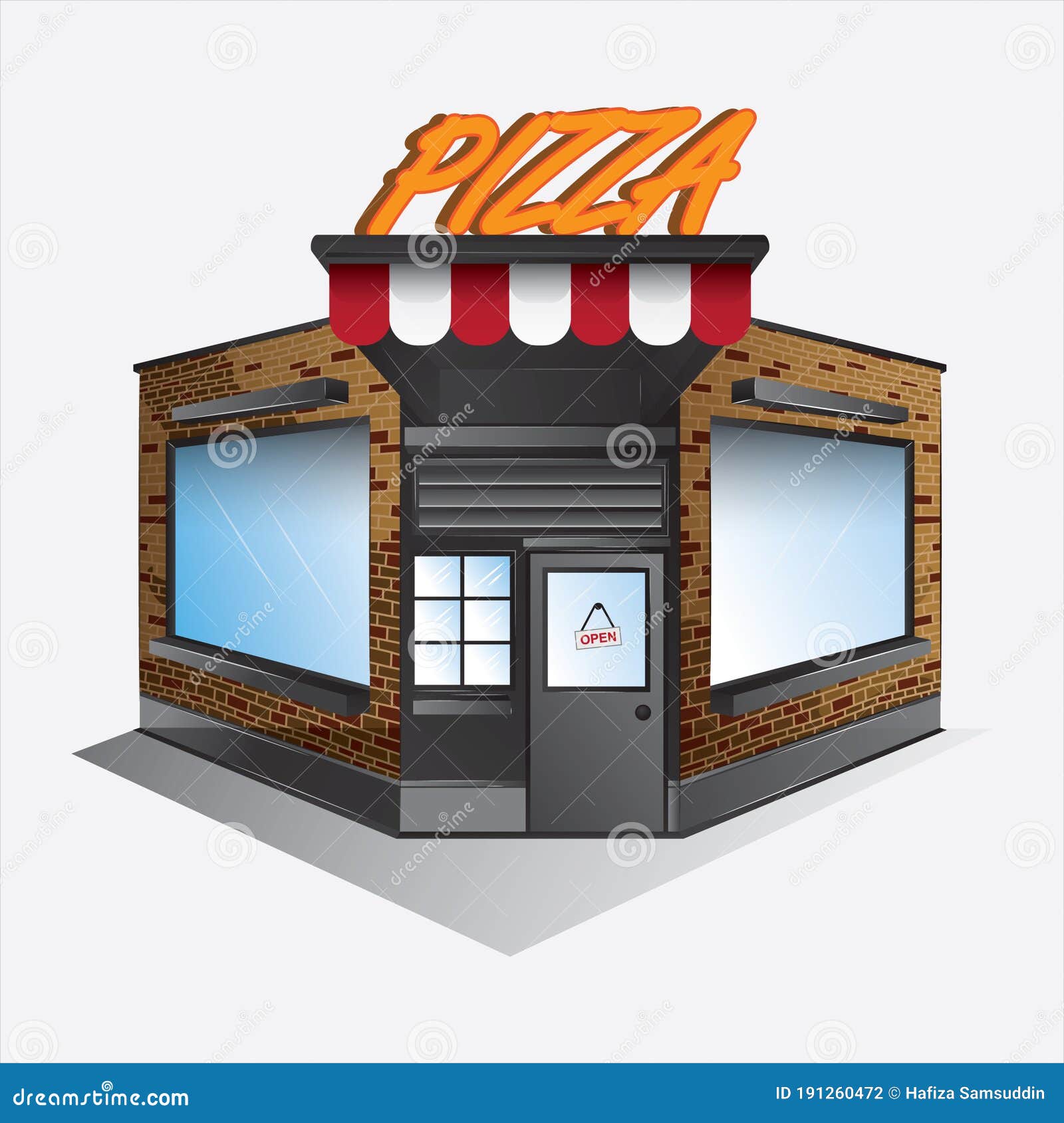 Pizza Store. Vector Illustration Decorative Design Stock Vector ...