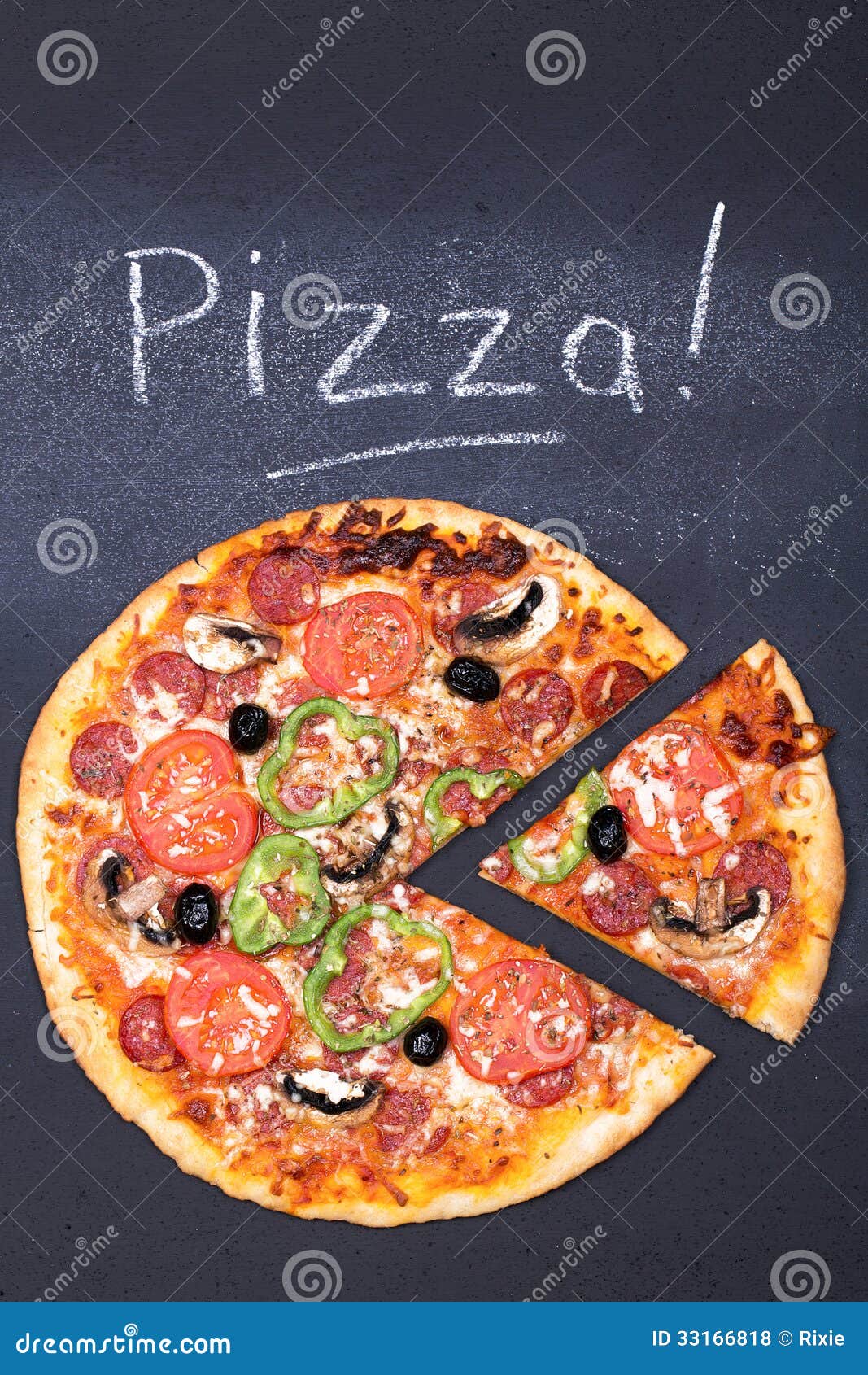 Pizza sur le tableau photo stock. Image du lumineux, mangez - 33166818