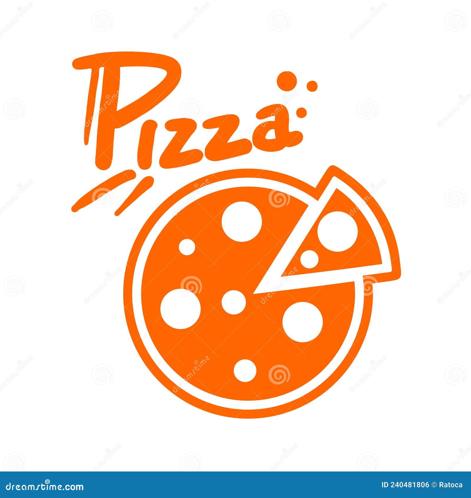Pizza symbol stock vector. Illustration of round, flat - 240481806