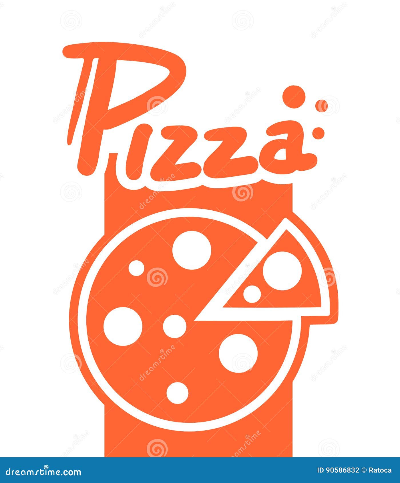 Pizza symbol stock vector. Illustration of orange, food - 90586832