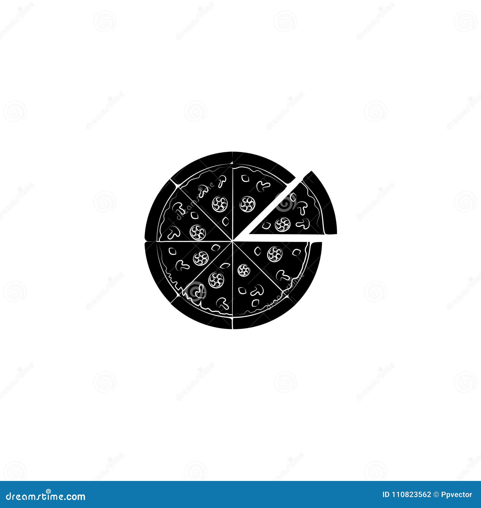 Pizza symbol sign vector stock vector. Illustration of cheese - 110823562