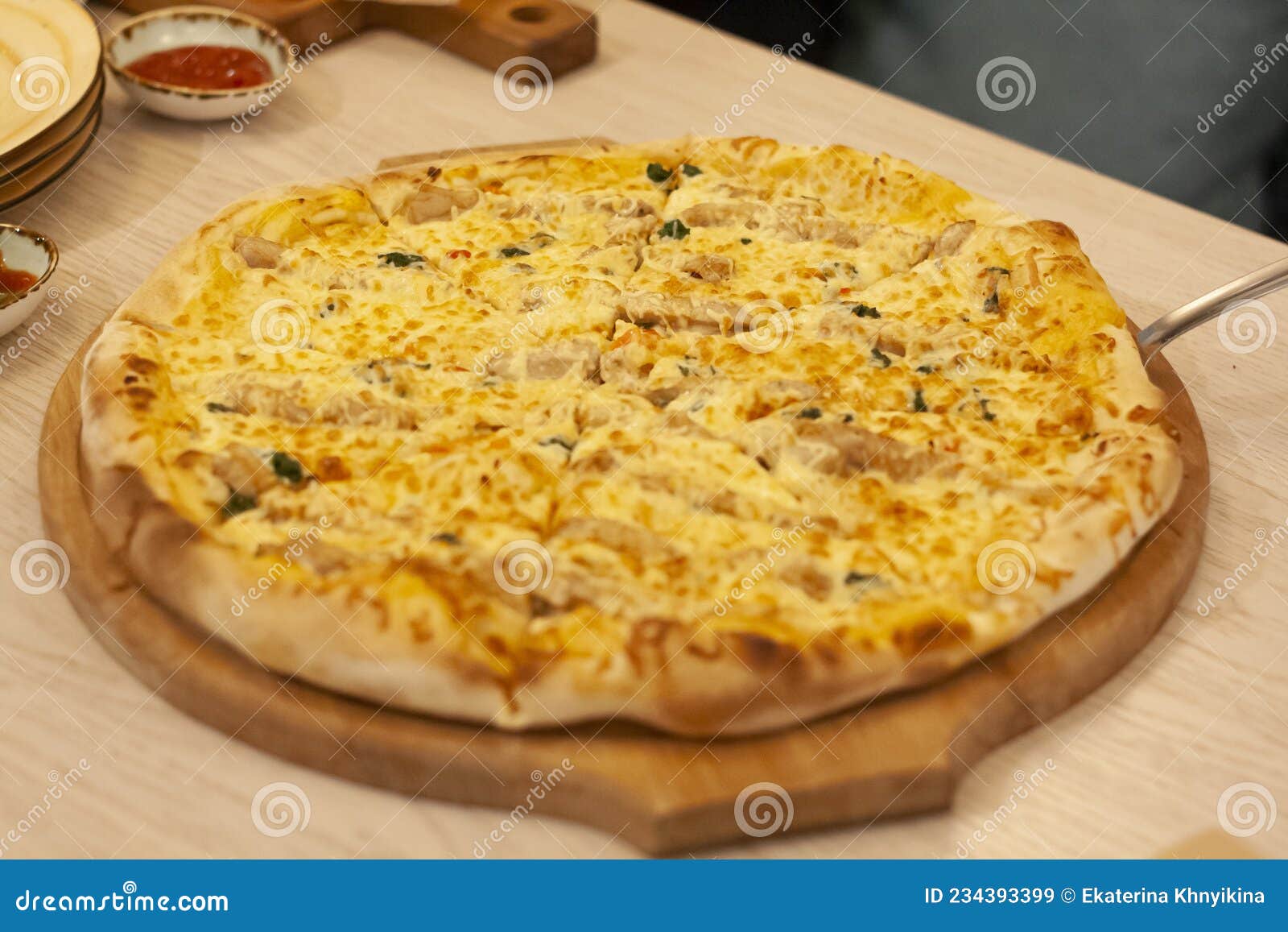 Pizza on the table stock image. Image of cafe, cheese - 234393399