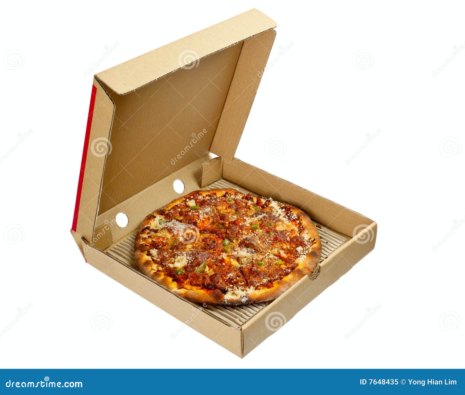 Pizza in a takeaway box stock image. Image of pizza, meat - 7648435