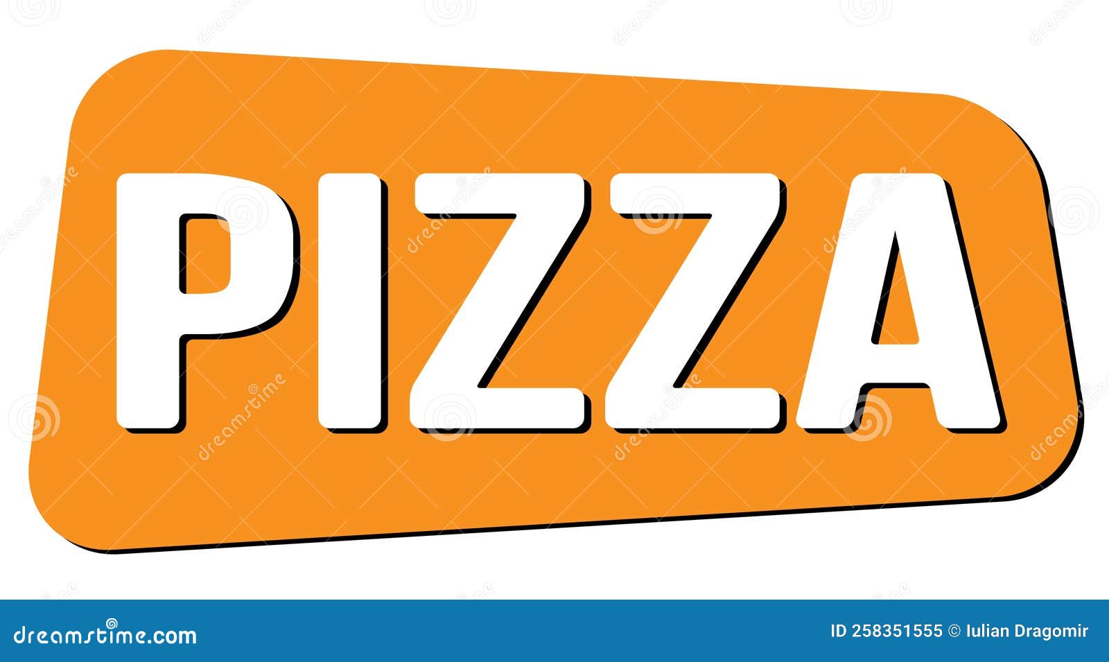 PIZZA Text on Orange Trapeze Stamp Sign Stock Illustration ...