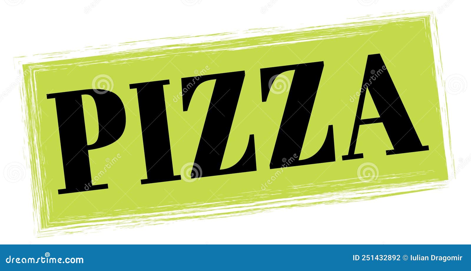 PIZZA Text Written on Green-black Stamp Sign Stock Illustration ...