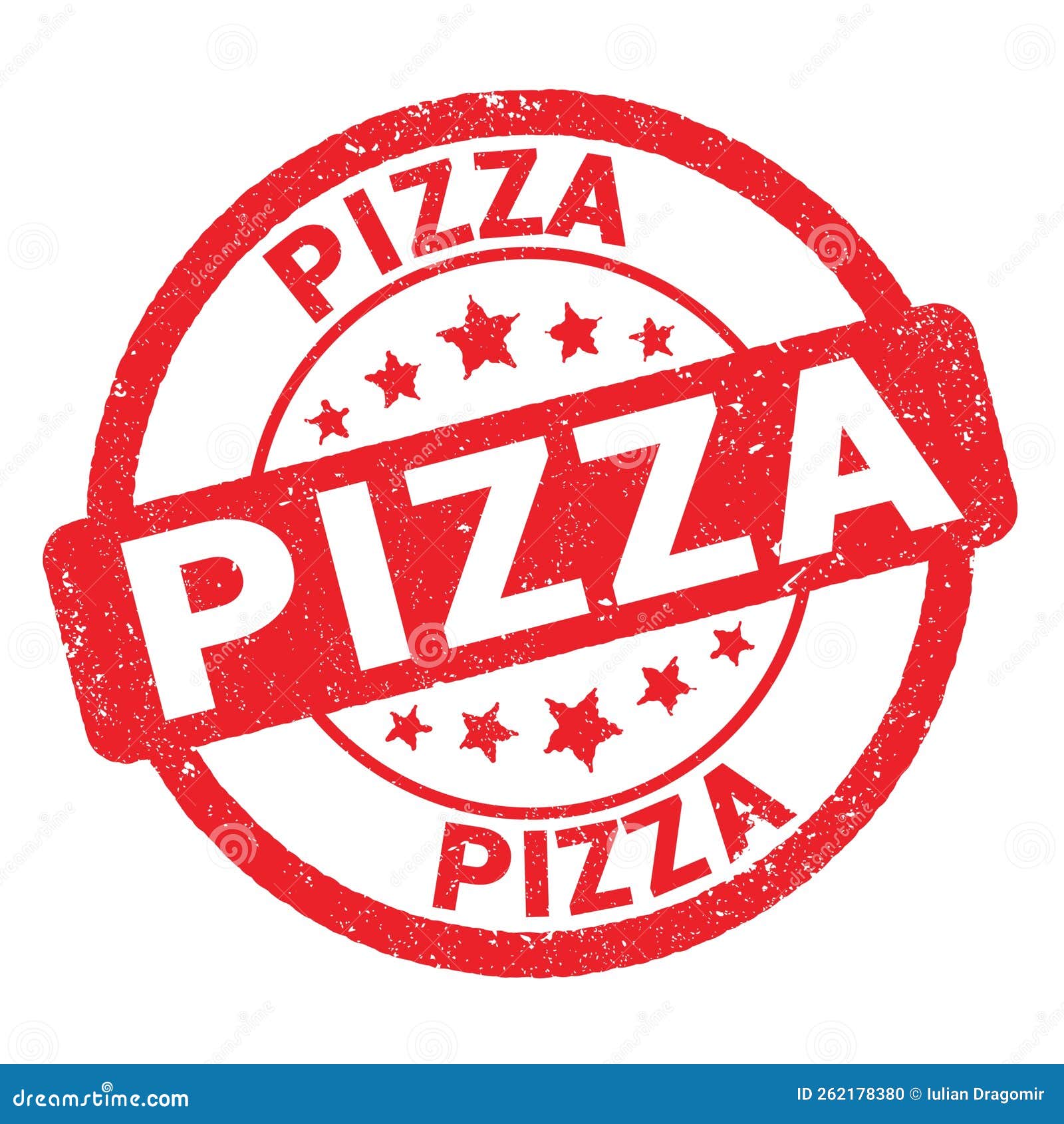 PIZZA Text Written on Red Stamp Sign Stock Illustration - Illustration ...