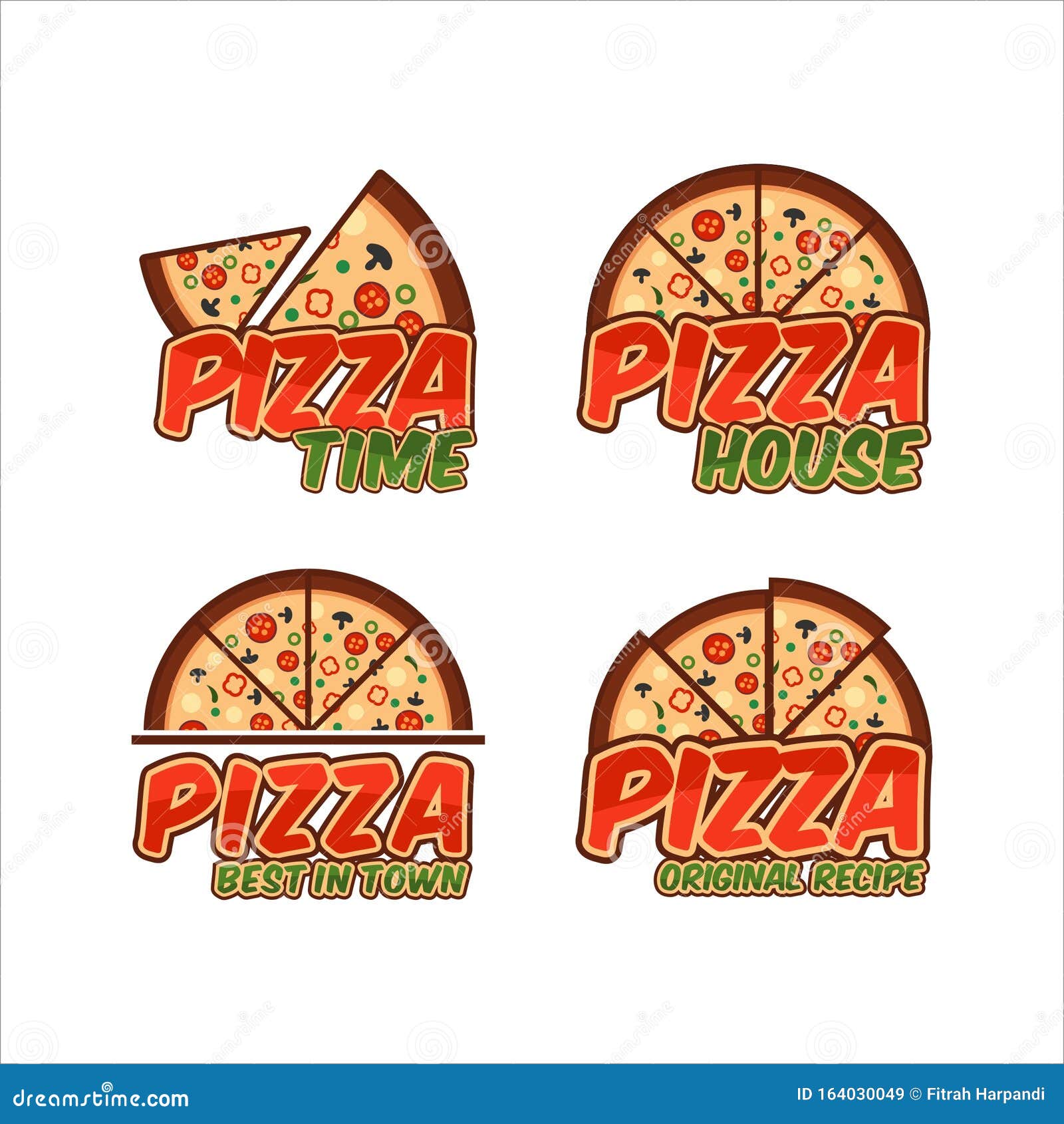 Pizza Time Logo Design Vector Stock . Pizza Delivery Logo Illustration ...