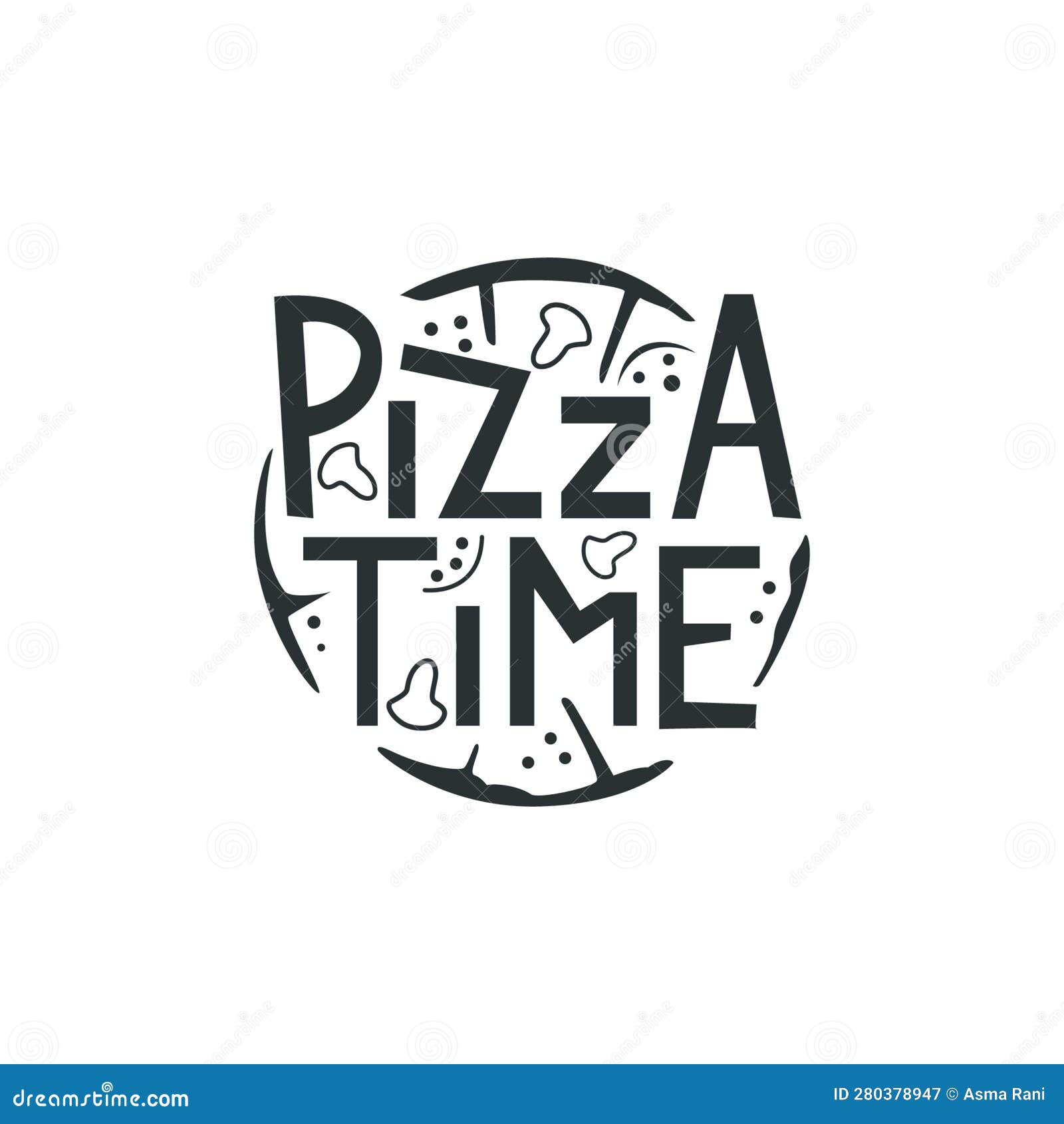 Pizza Time Logo Design. Pizza Icon Stock Vector - Illustration of ...