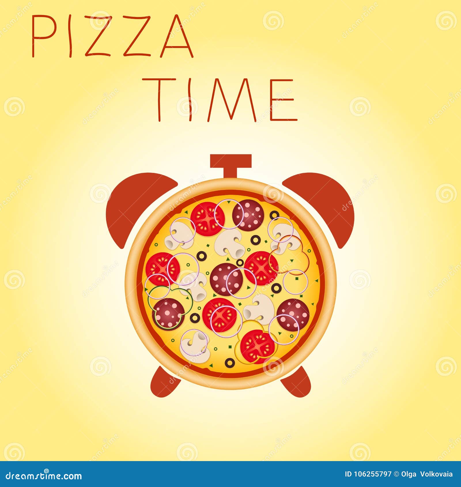 Pizza Time Logo Design Vector Stock . Pizza Delivery Logo Illustration ...