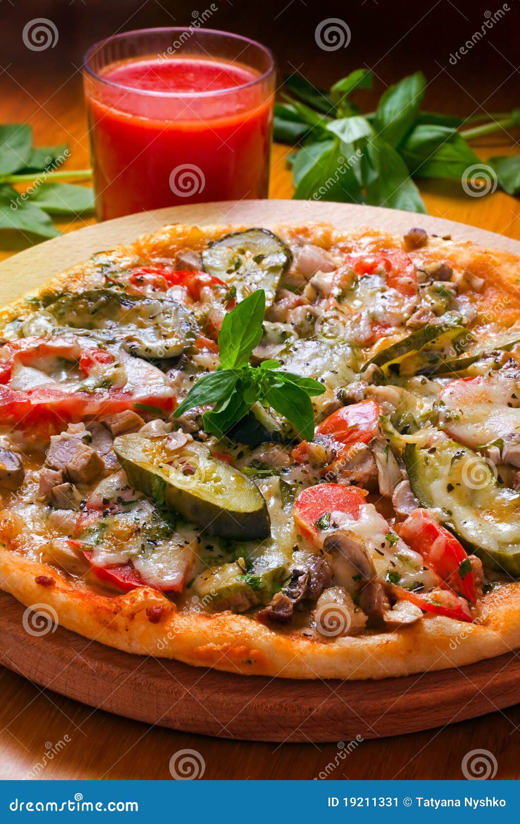 Pizza with tomato juice stock image. Image of cooked - 19211331