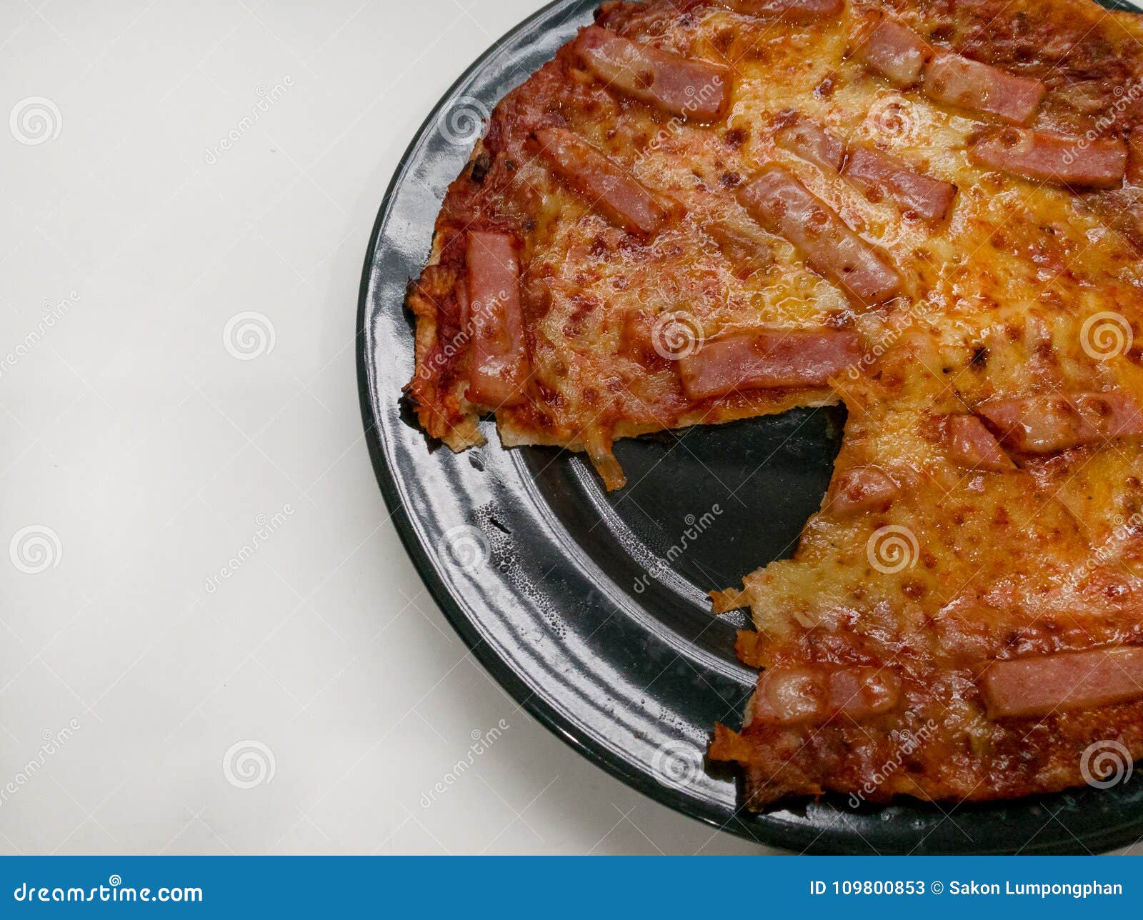 Pizza Tomato Sauce, Cheese, Bacon and Ham Toppings Stock Image - Image ...