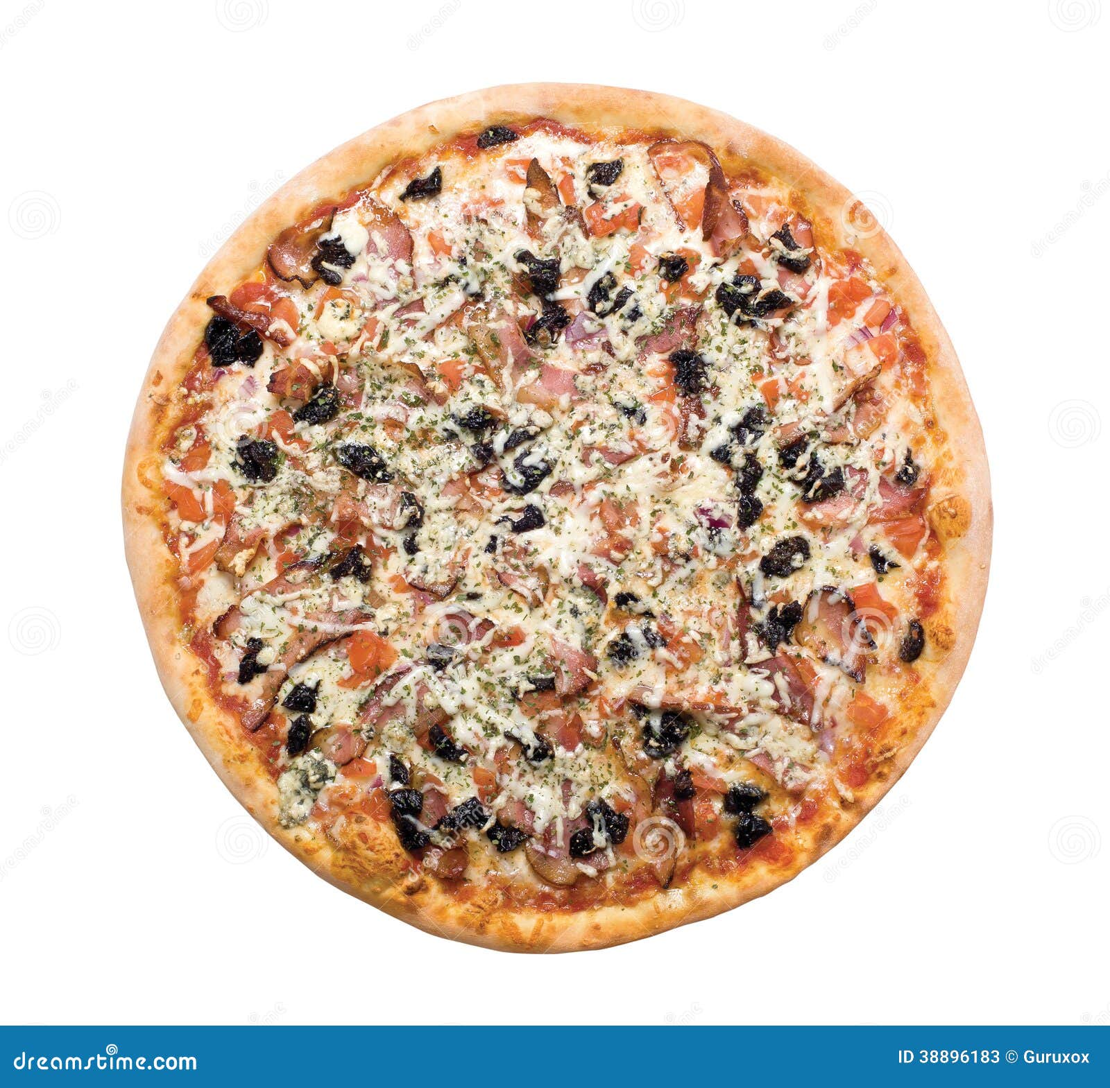 Pizza from the top stock image. Image of object, mozzarella - 38896183