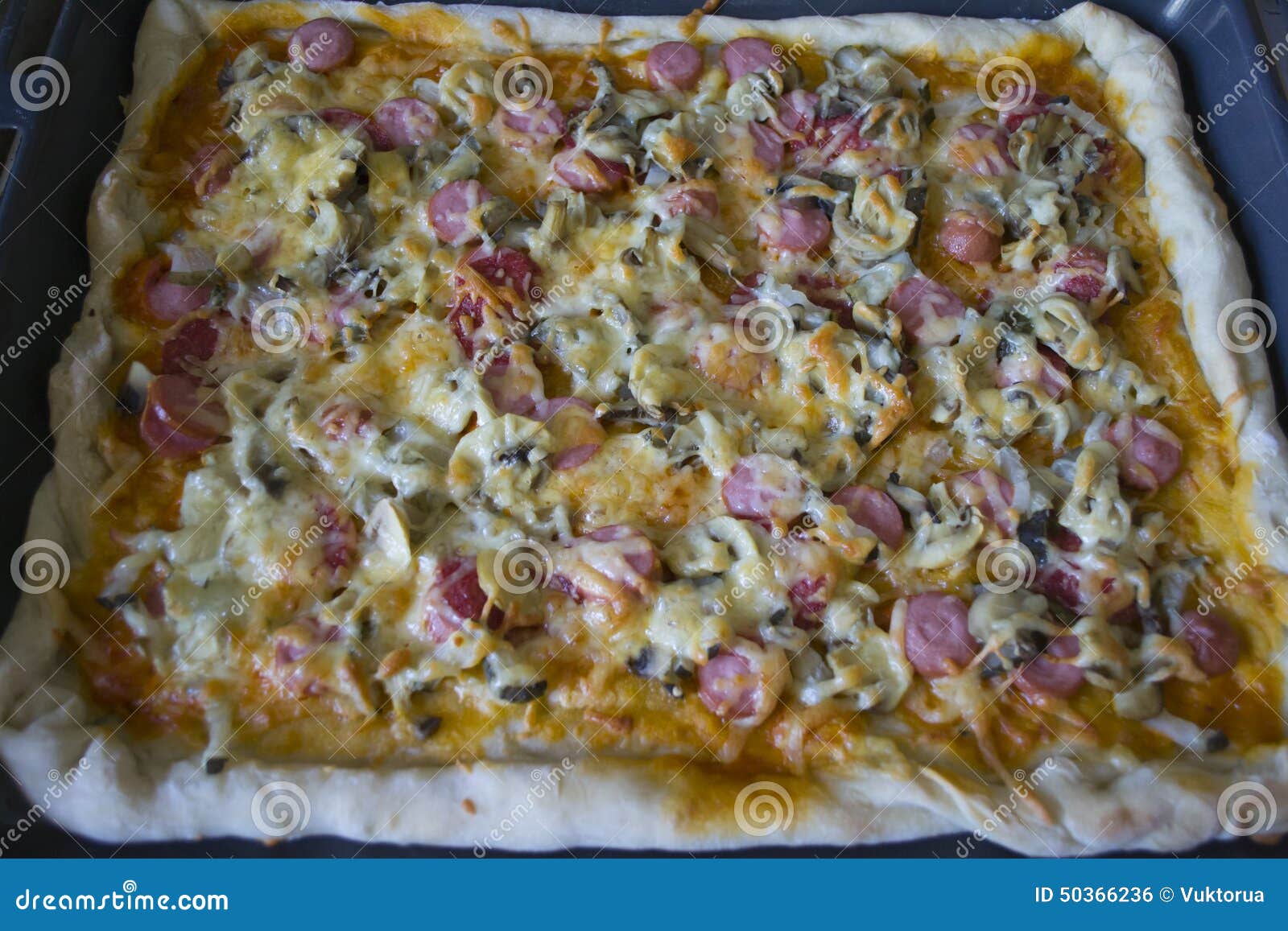 Pizza from the top stock photo. Image of dough, pizza - 50366236