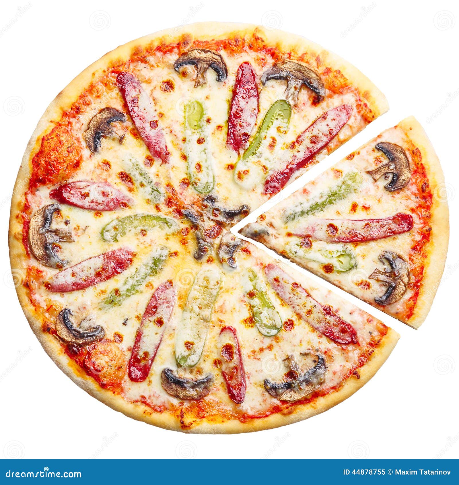 Pizza top view stock image. Image of meal, cuisine, isolated - 44878755