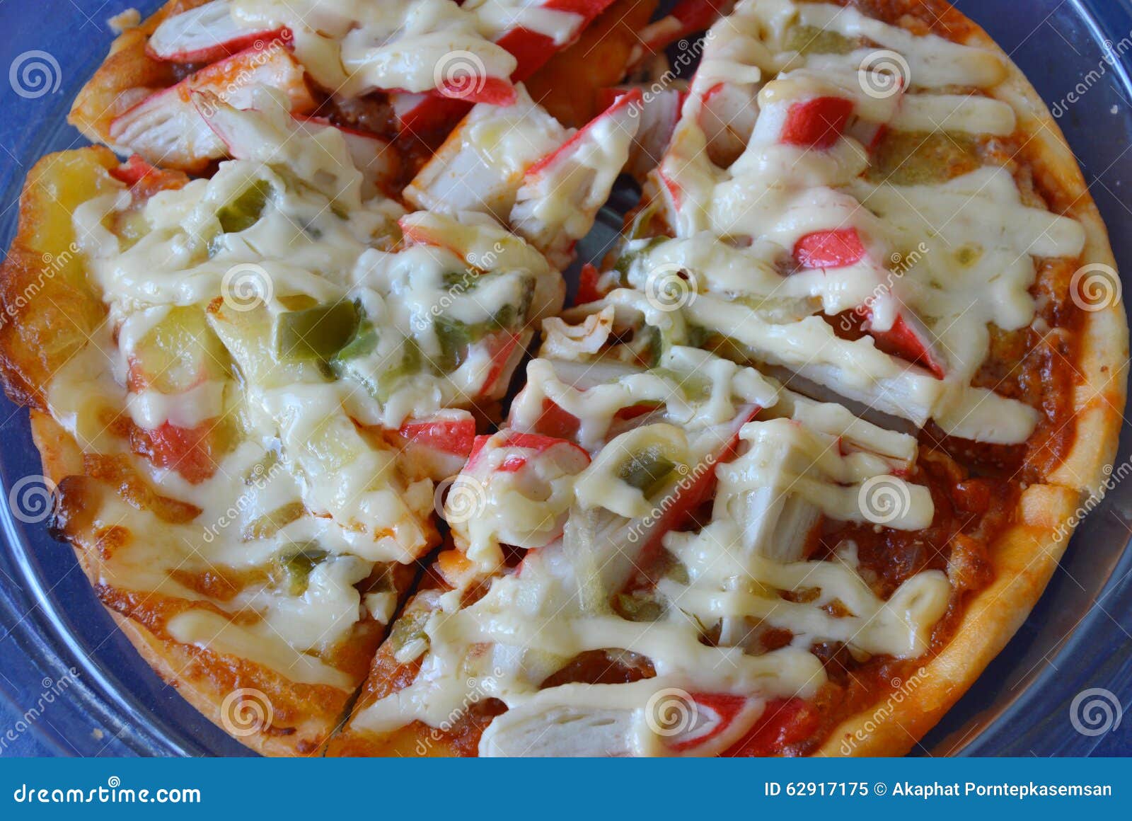 Pizza Topping Imitation Crab on Plastic Tray Stock Image - Image of ...