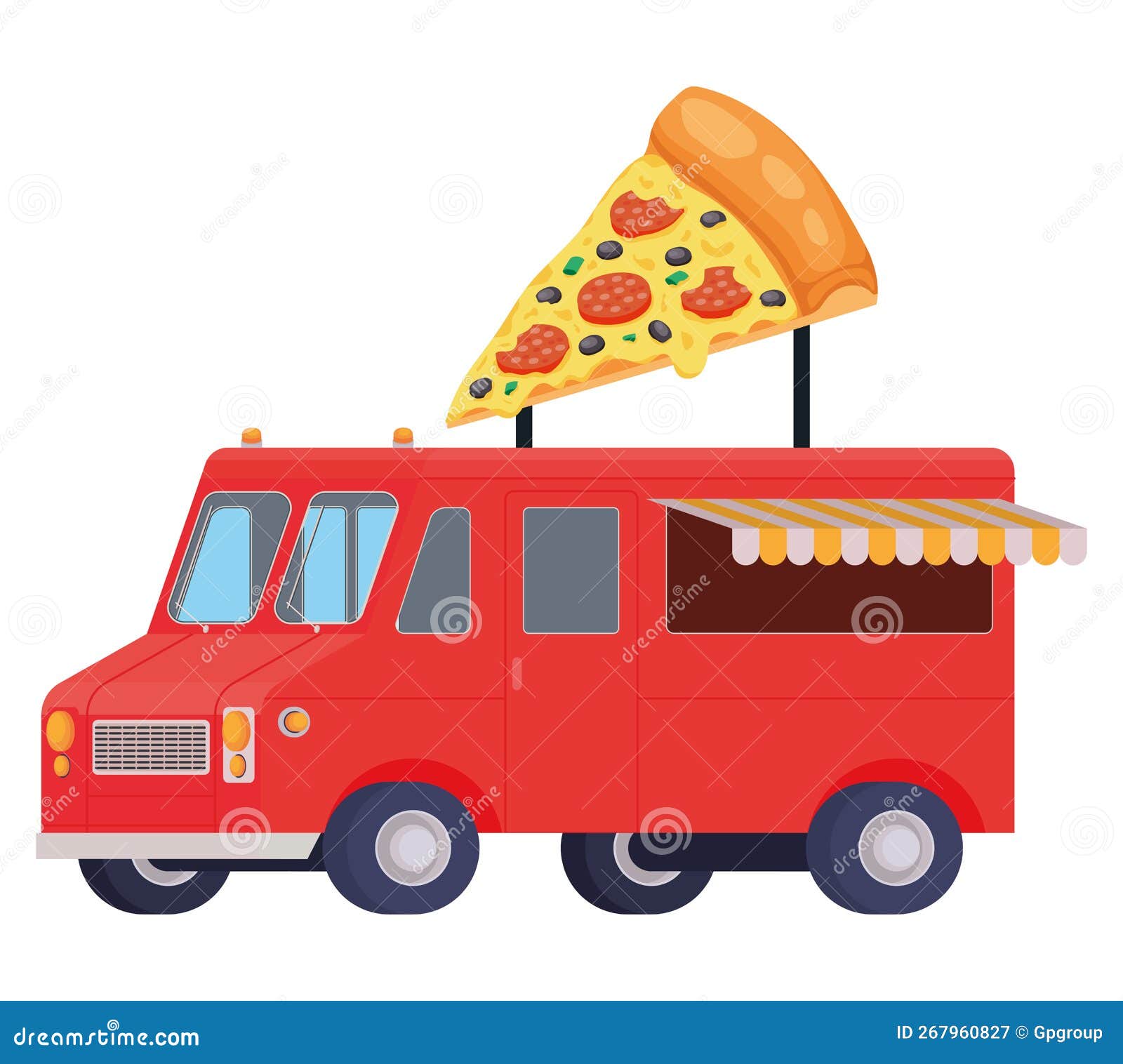 Pizza truck design stock vector. Illustration of fast - 267960827