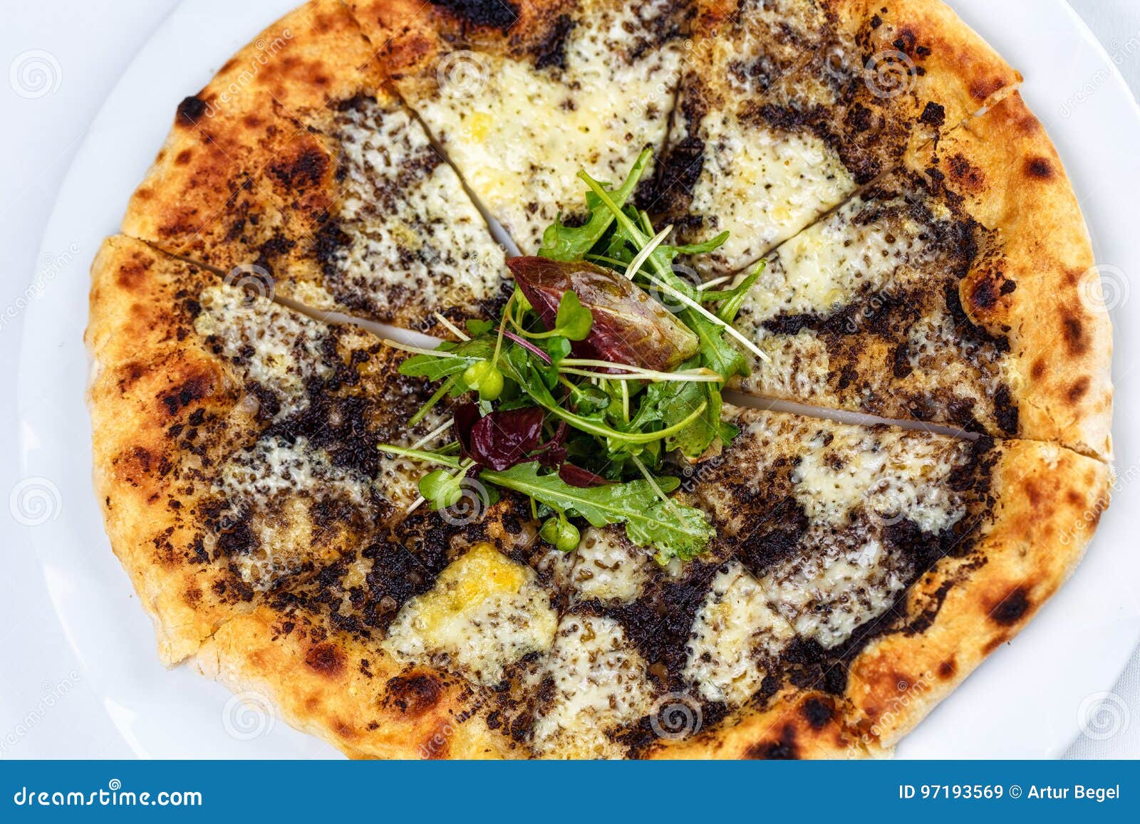 Pizza with truffle stock image. Image of close, background - 97193569