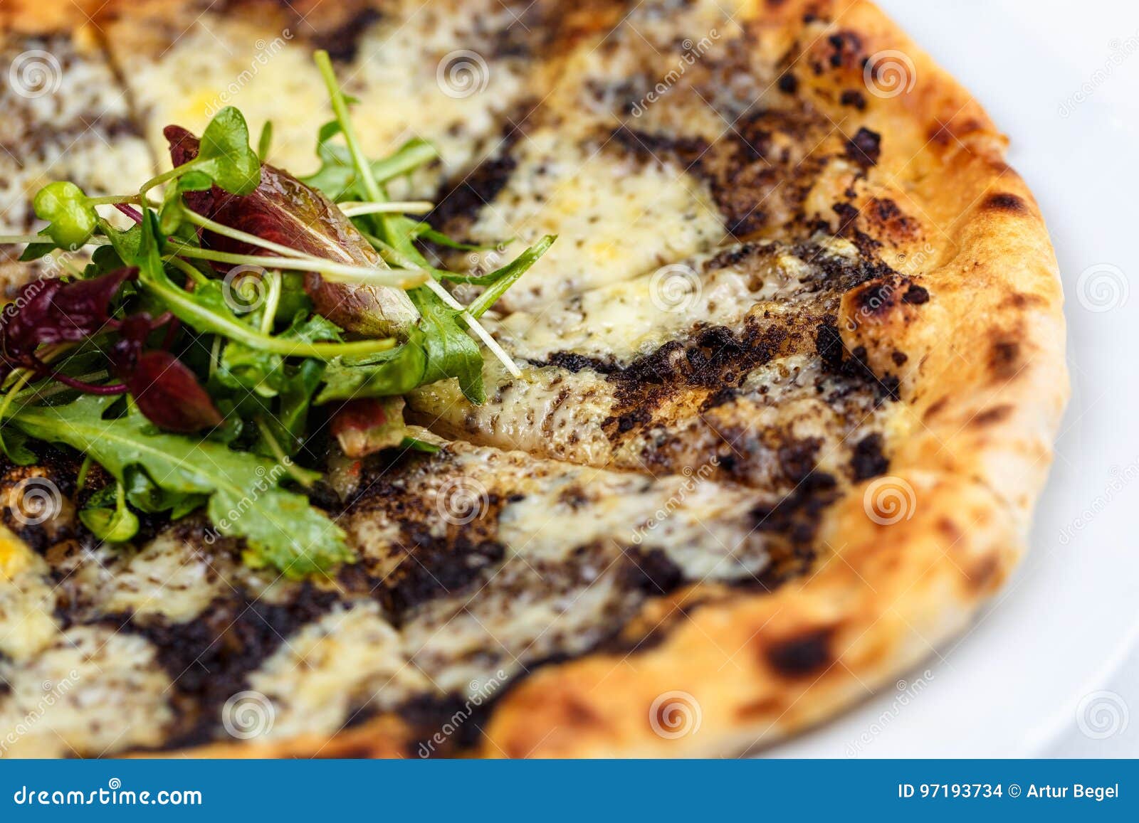 Pizza with truffle stock photo. Image of drink, pizza - 97193734