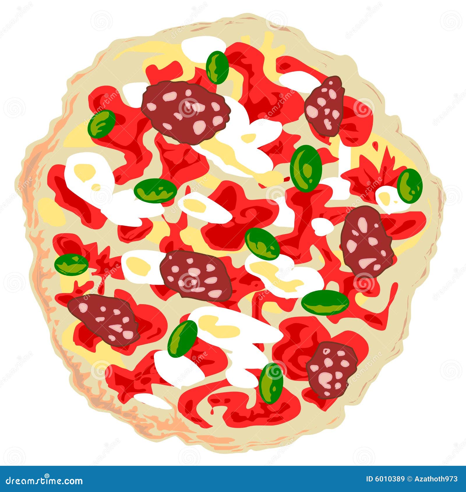 Pizza Vector stock vector. Illustration of pork, graphic - 6010389