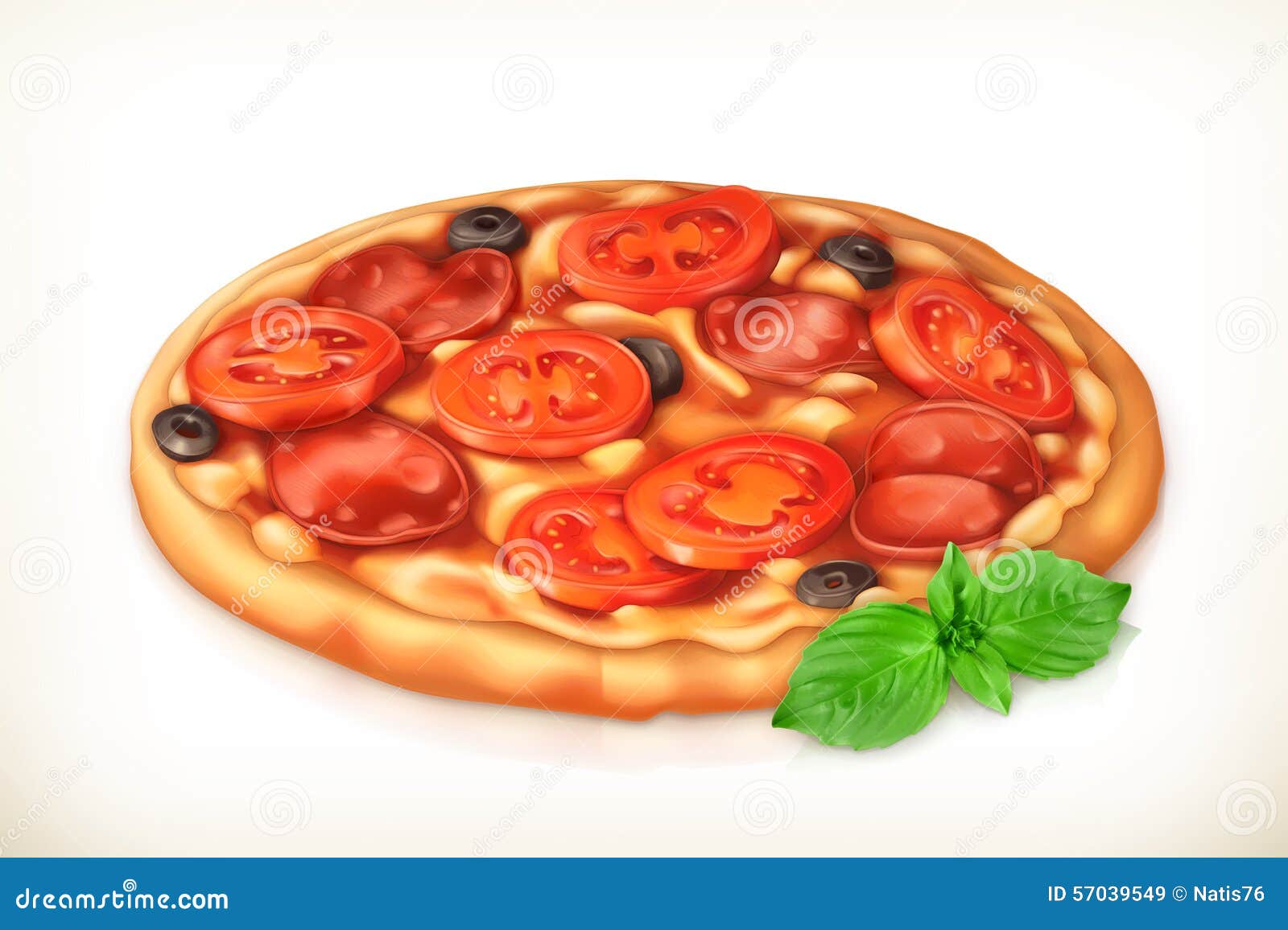 Pizza vector illustration stock vector. Illustration of baked - 57039549