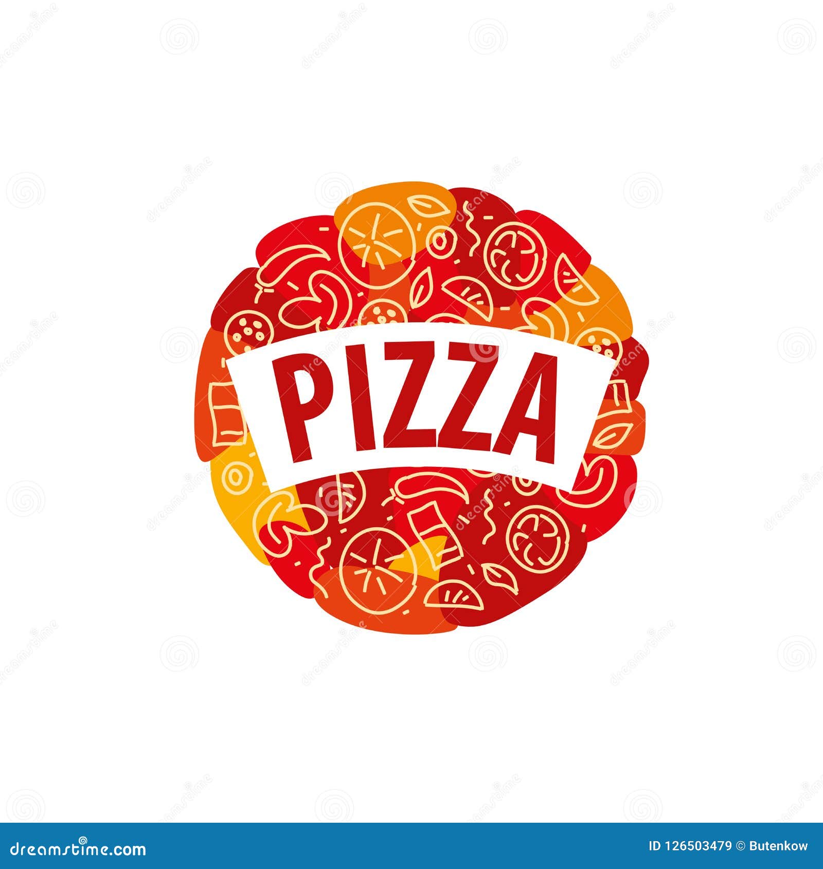 Pizza vector logo stock vector. Illustration of cafe - 126503479