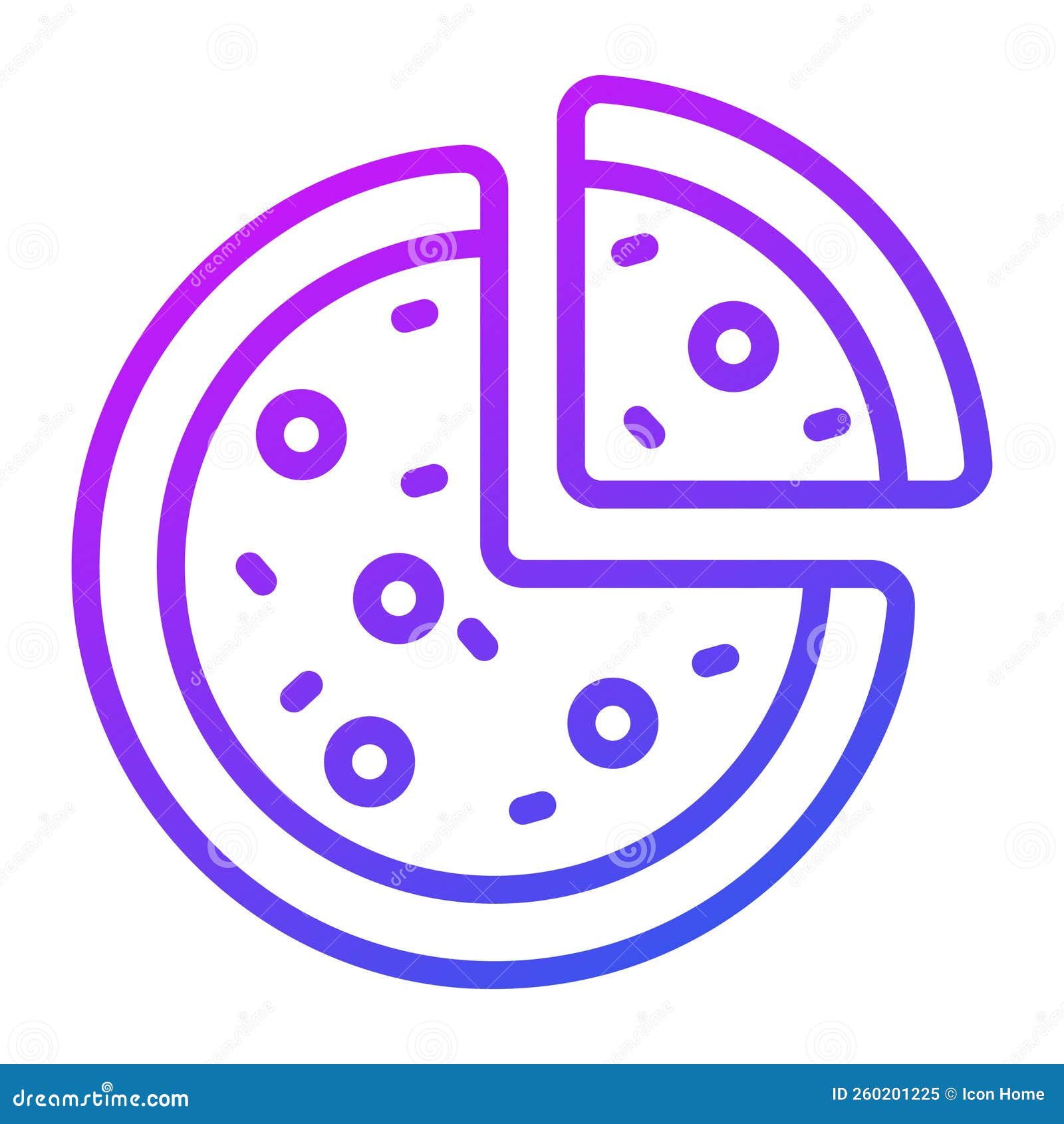 Pizza Vector Outline Icon. Modern Thin Line Symbols. Collection of ...