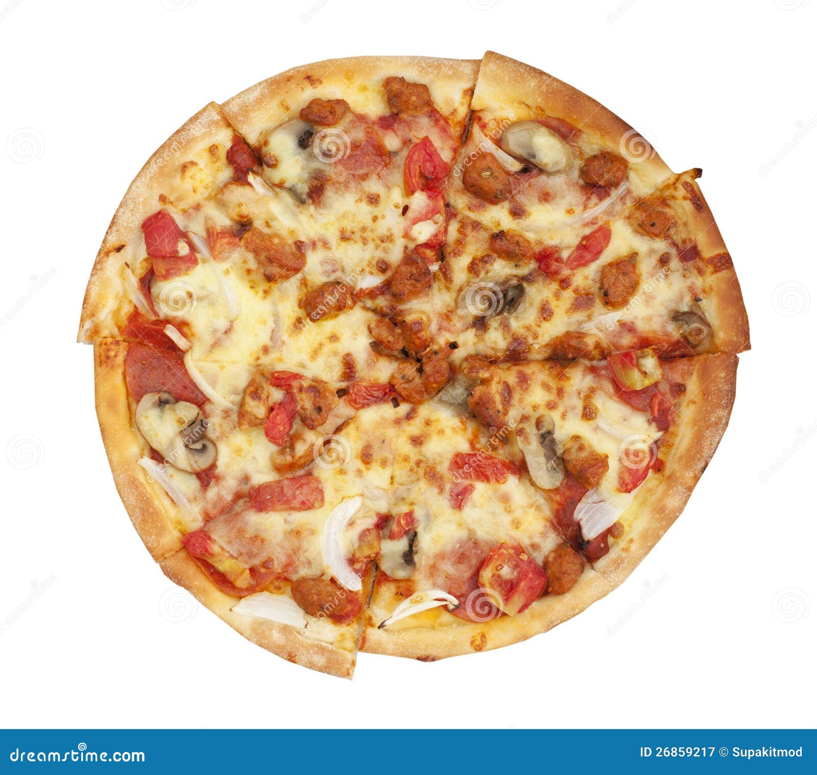 Pizza with White Background Stock Image - Image of meat, dinner: 26859217