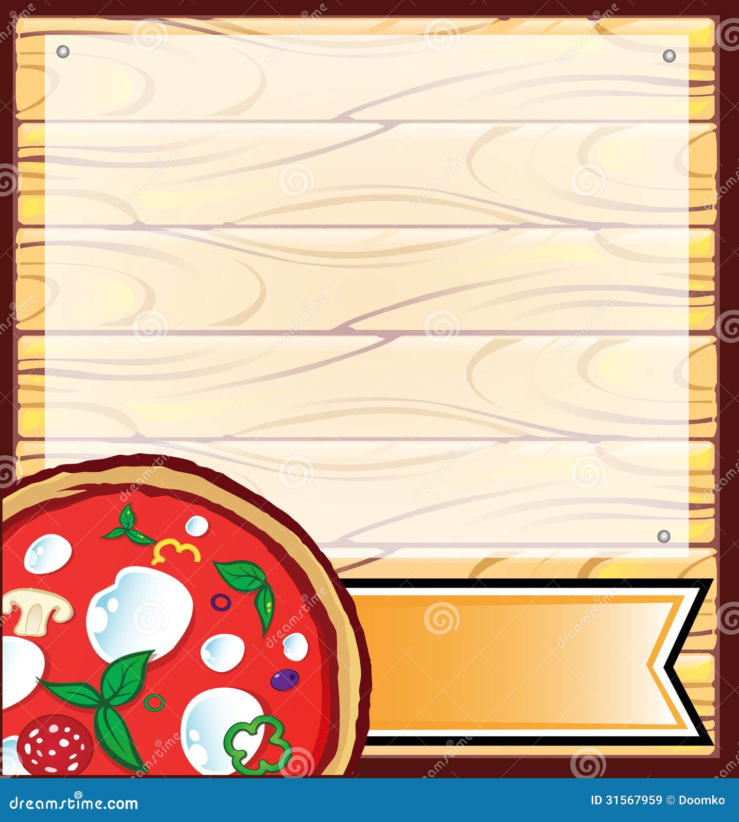 Pizza With Wood Background Royalty Free Stock Images - Image: 31567959