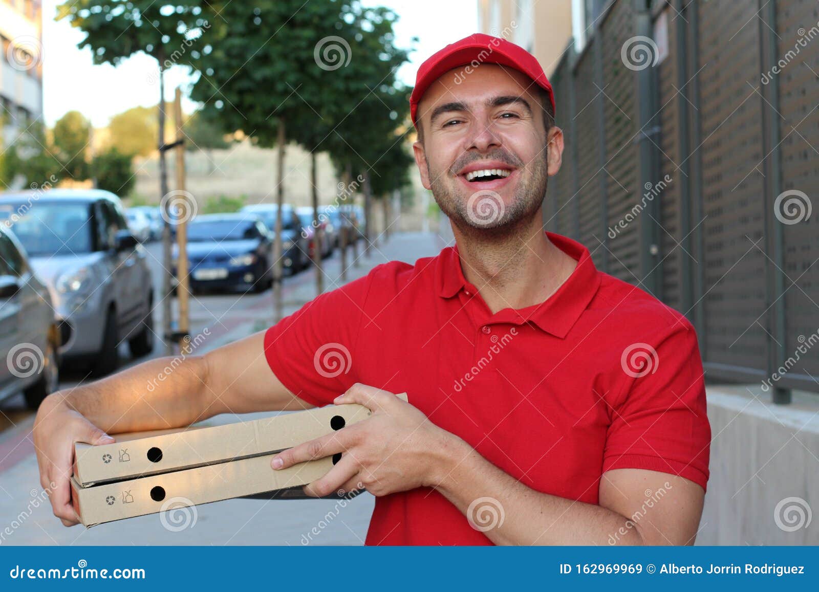 Pizza Worker Looking at Camera Stock Image - Image of adult, dinner ...