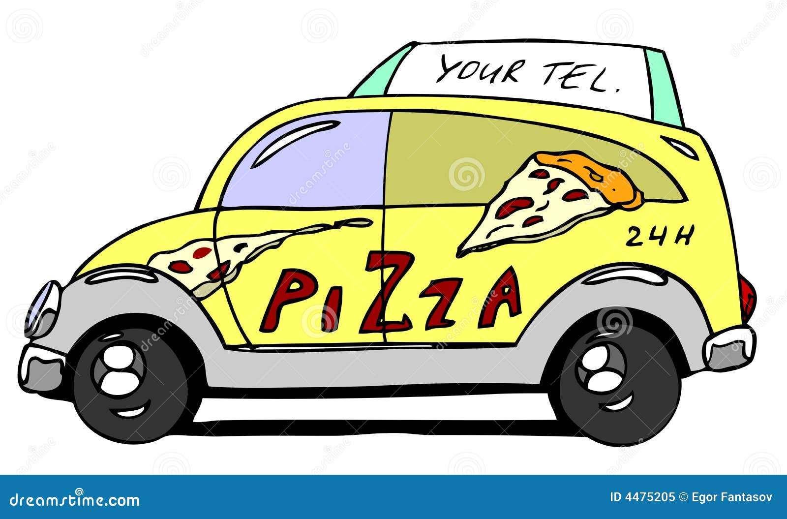 Pizzaautomobil vektor abbildung. Illustration von italien - 4475205