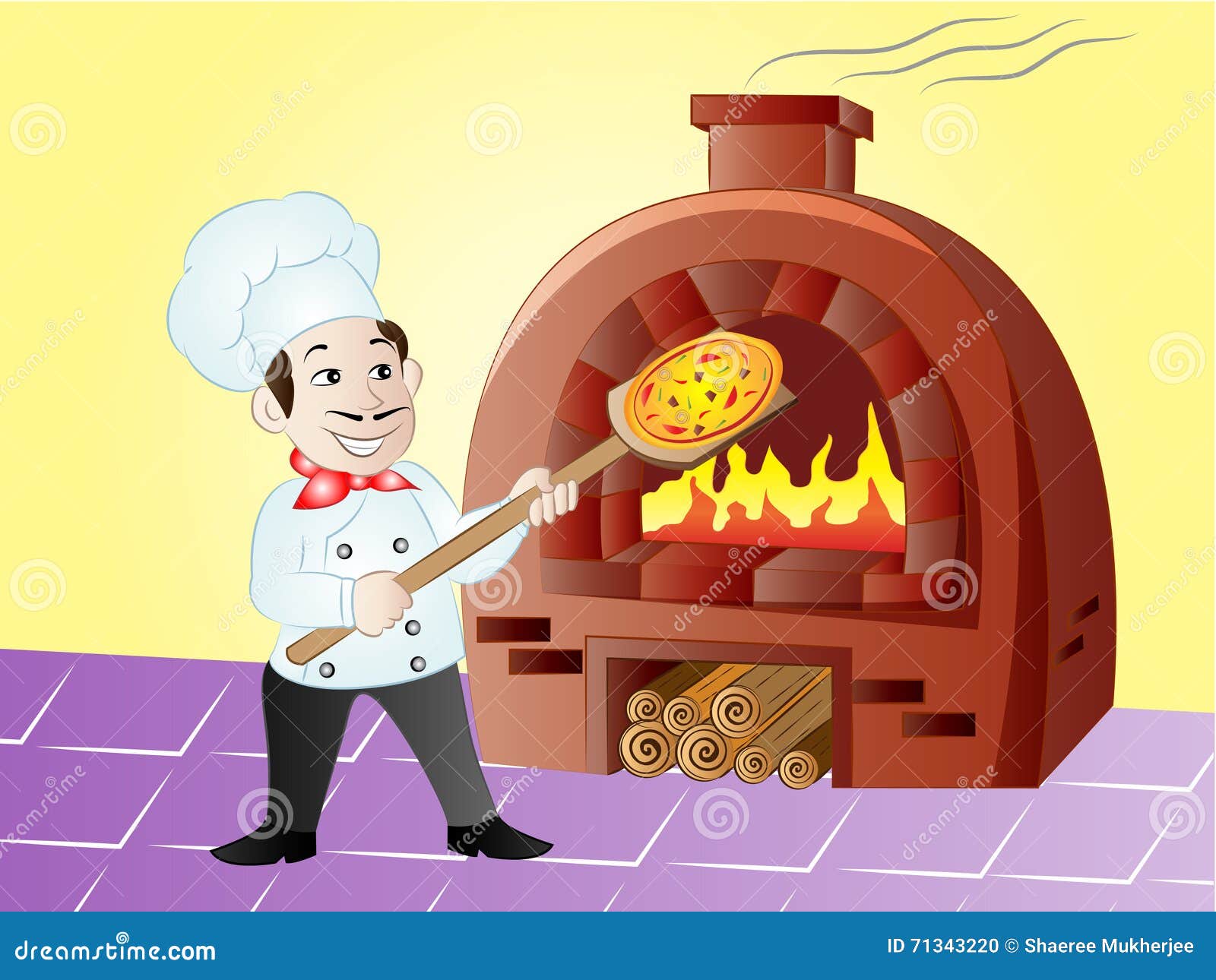 Pizzachef-kok Vector Illustration Stock Illustratie - Illustration of ...