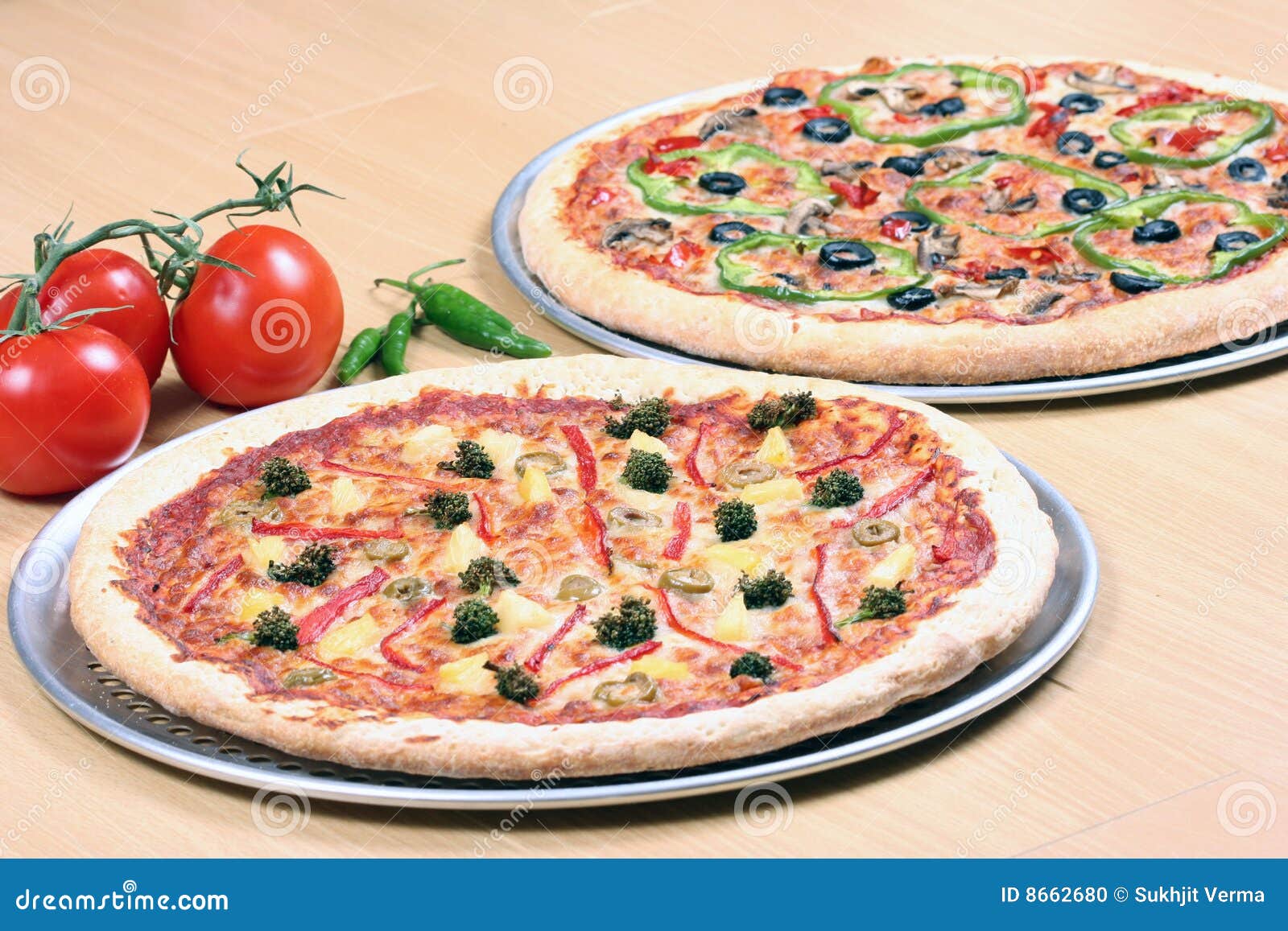 Pizzas combos stock photo. Image of oven, crust, dinner - 8662680