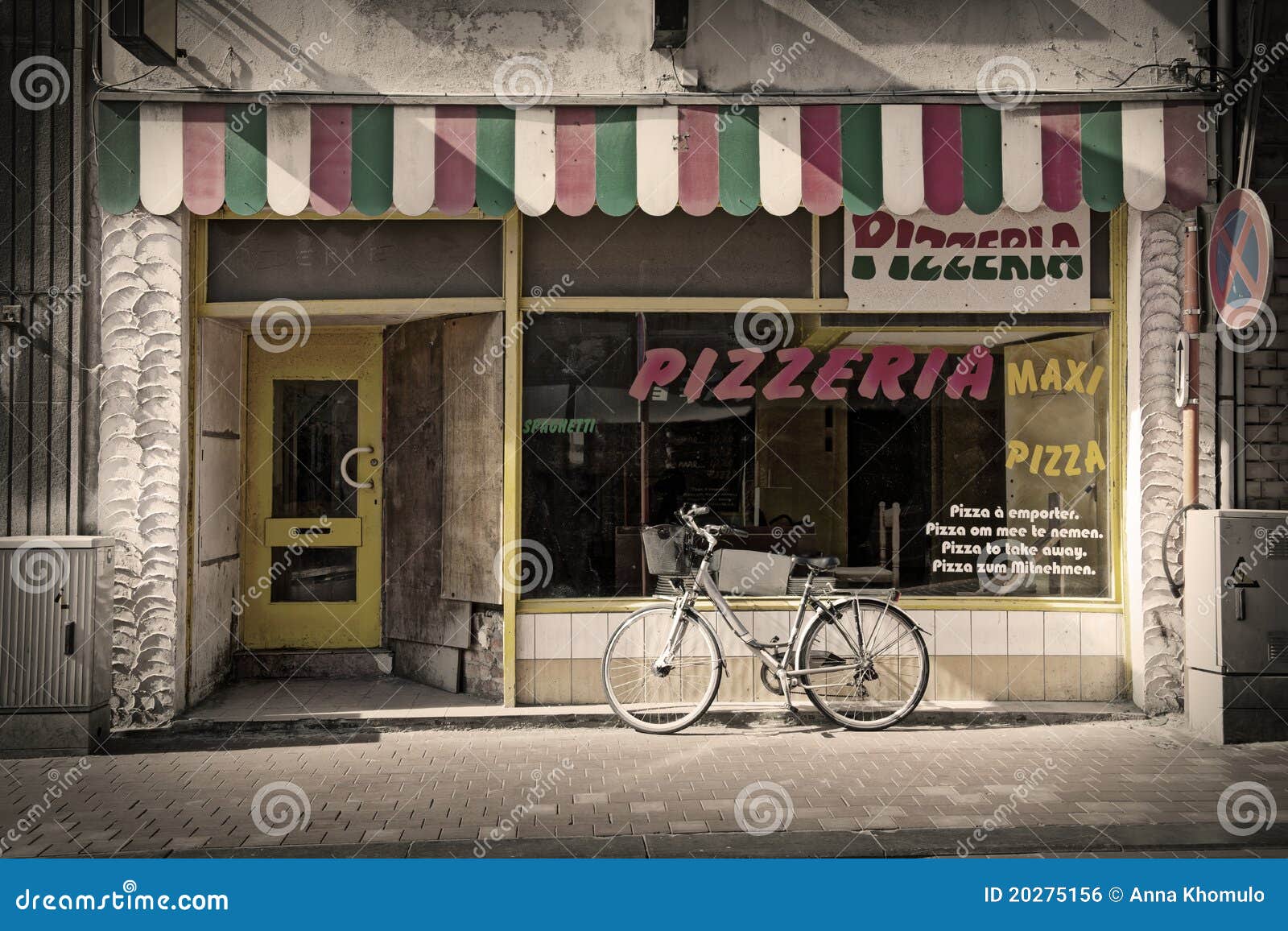 Pizzeria stock photo. Image of restaurant, door, cafe - 20275156