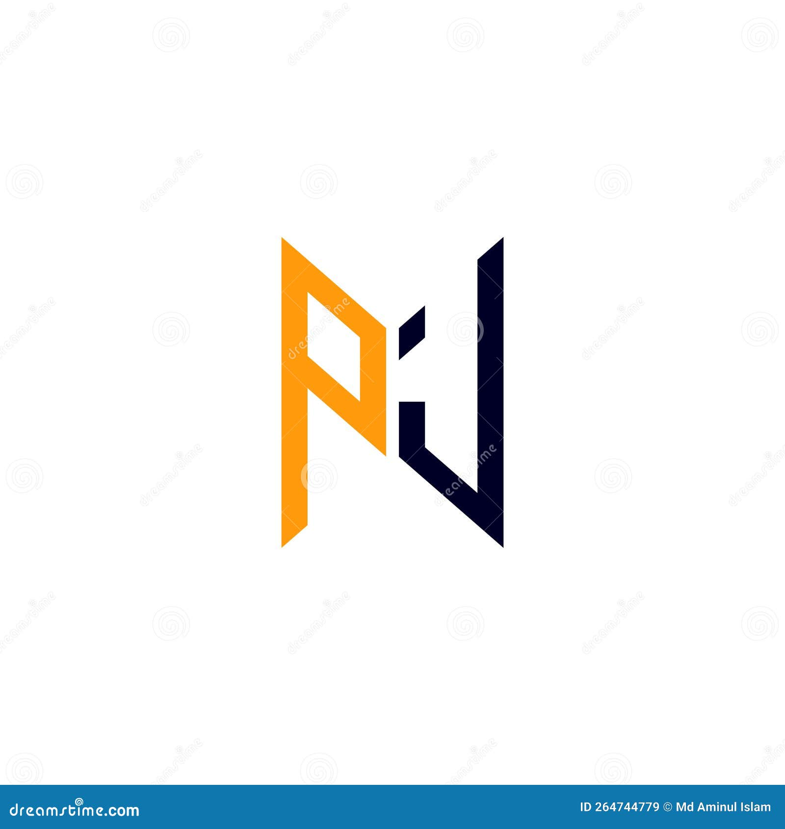 PJ Letter Logo Creative Design with Vector Graphic, Stock Vector ...