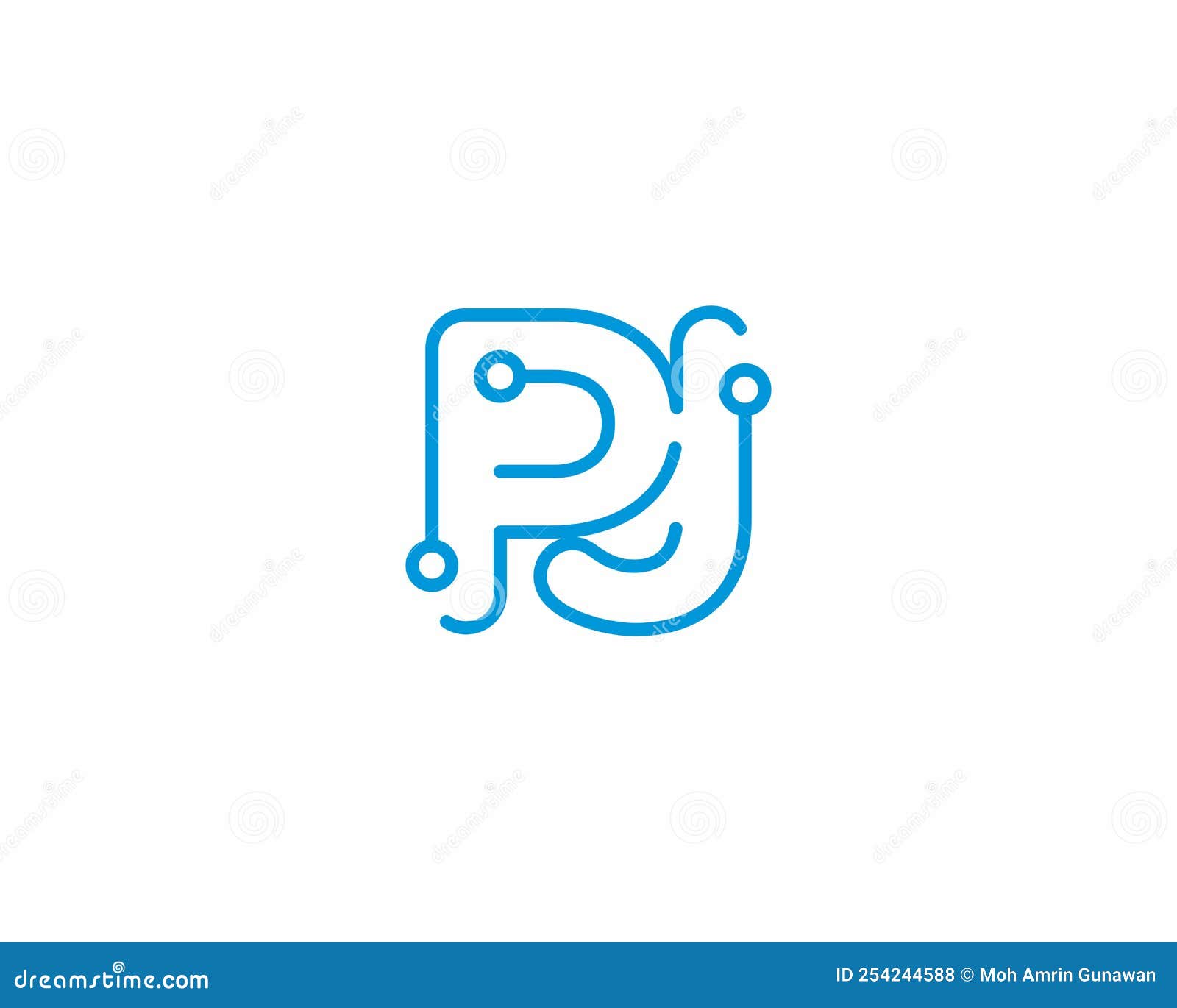 PJ Letters, Electronic Circuit, Technology Logo Design Vector 001 Stock ...
