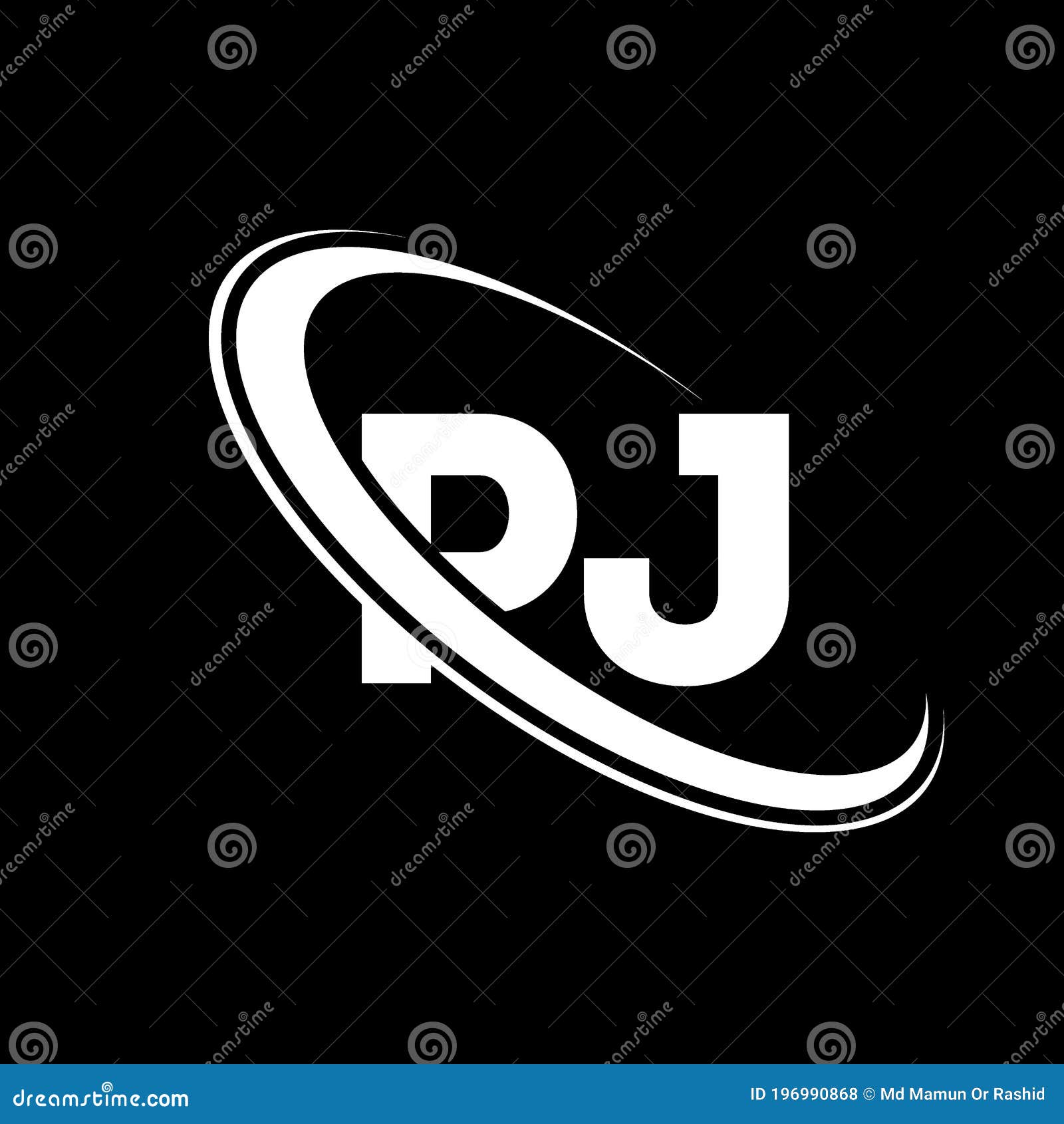 PJ Logo. P J Design. White PJ Letter. PJ/P J Letter Logo Design Stock ...