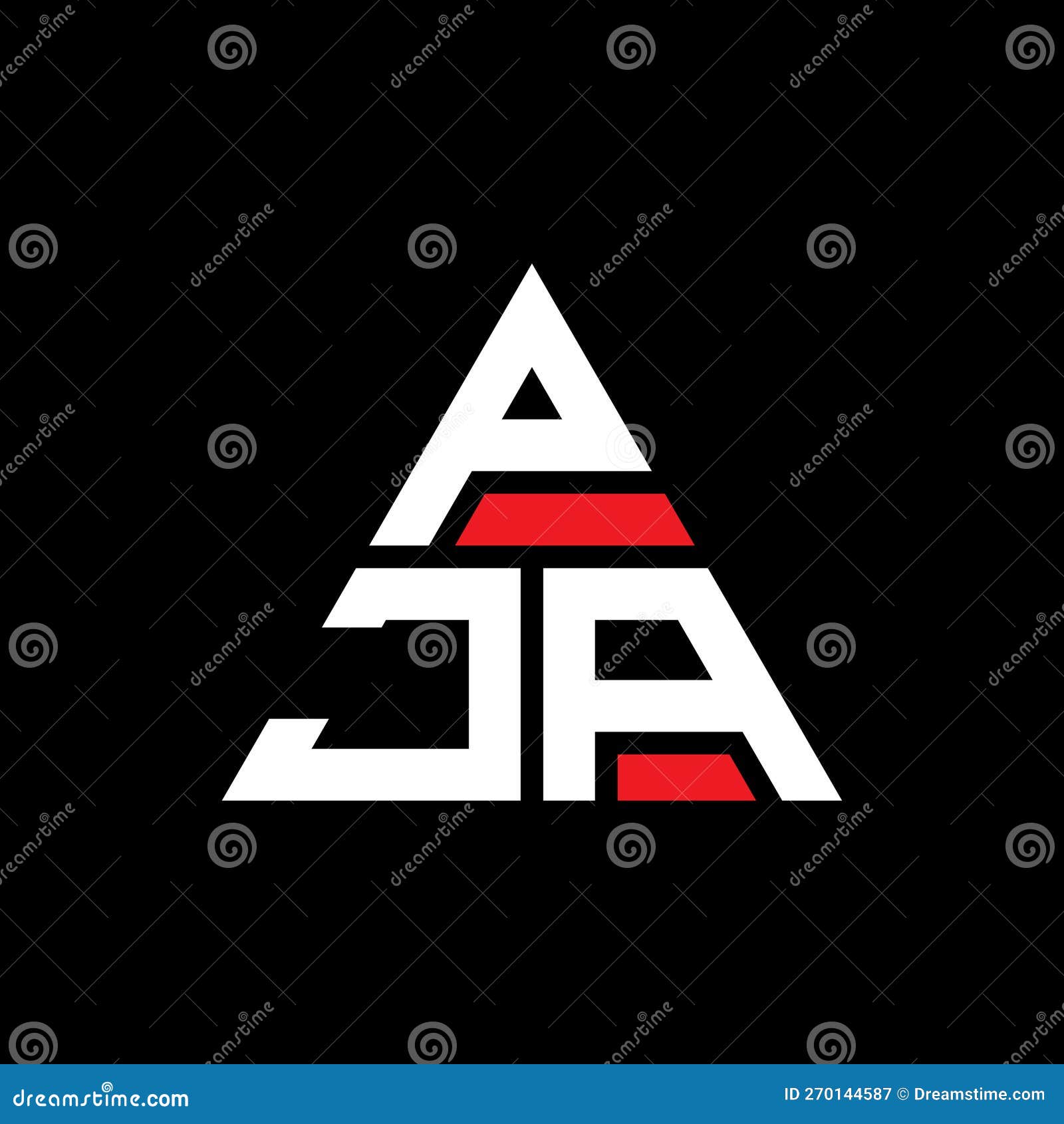 PJA Triangle Letter Logo Design with Triangle Shape. PJA Triangle Logo ...