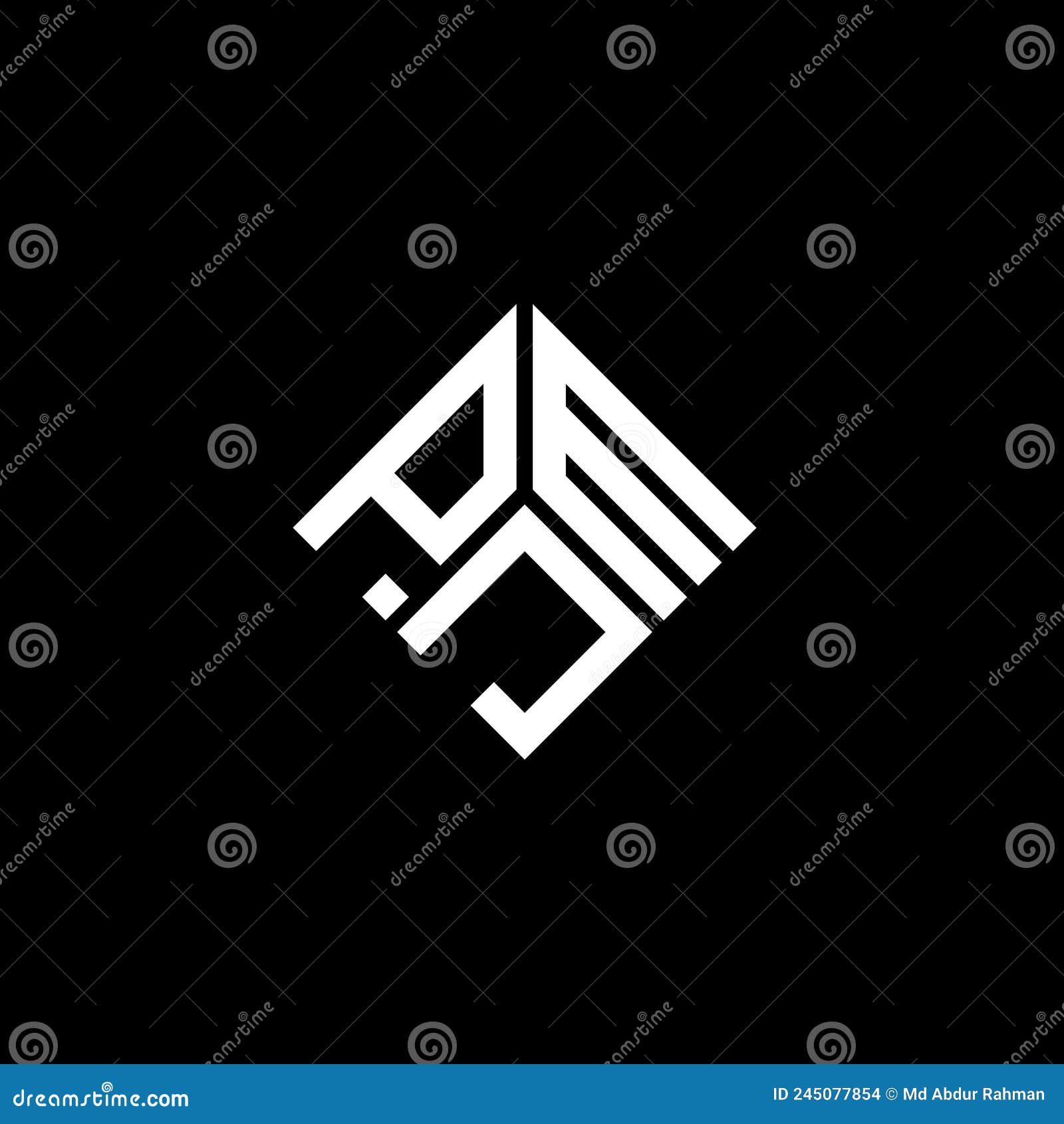 PJM Letter Logo Design on Black Background. PJM Creative Initials ...