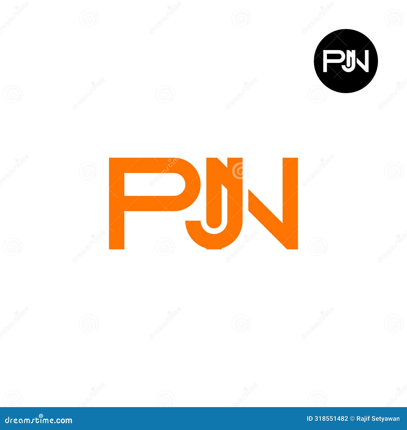 PJN Logo Letter Monogram Design Stock Illustration - Illustration of ...