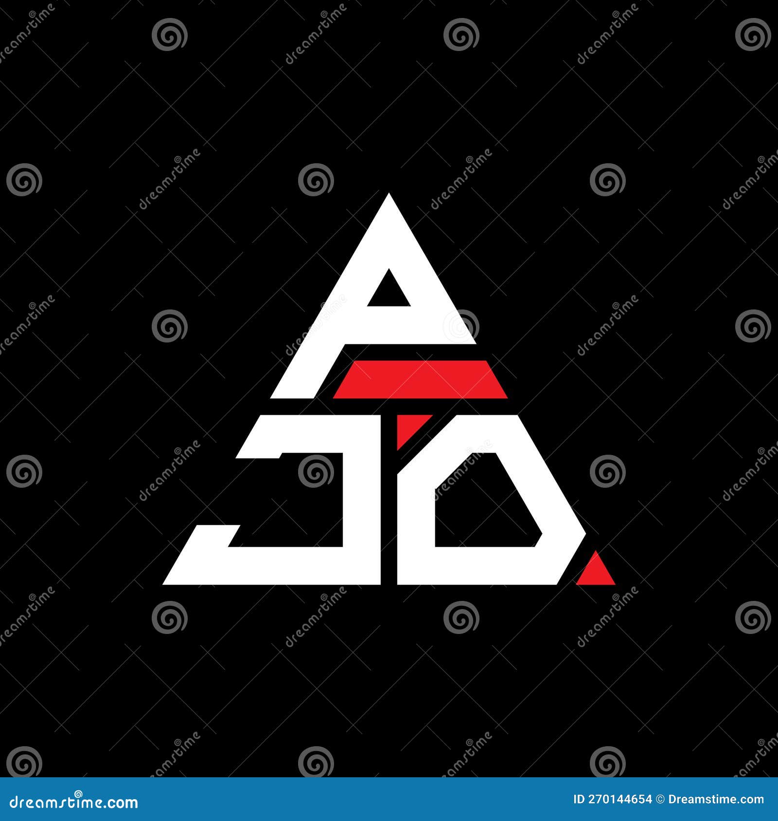 PJO Triangle Letter Logo Design with Triangle Shape. PJO Triangle Logo ...