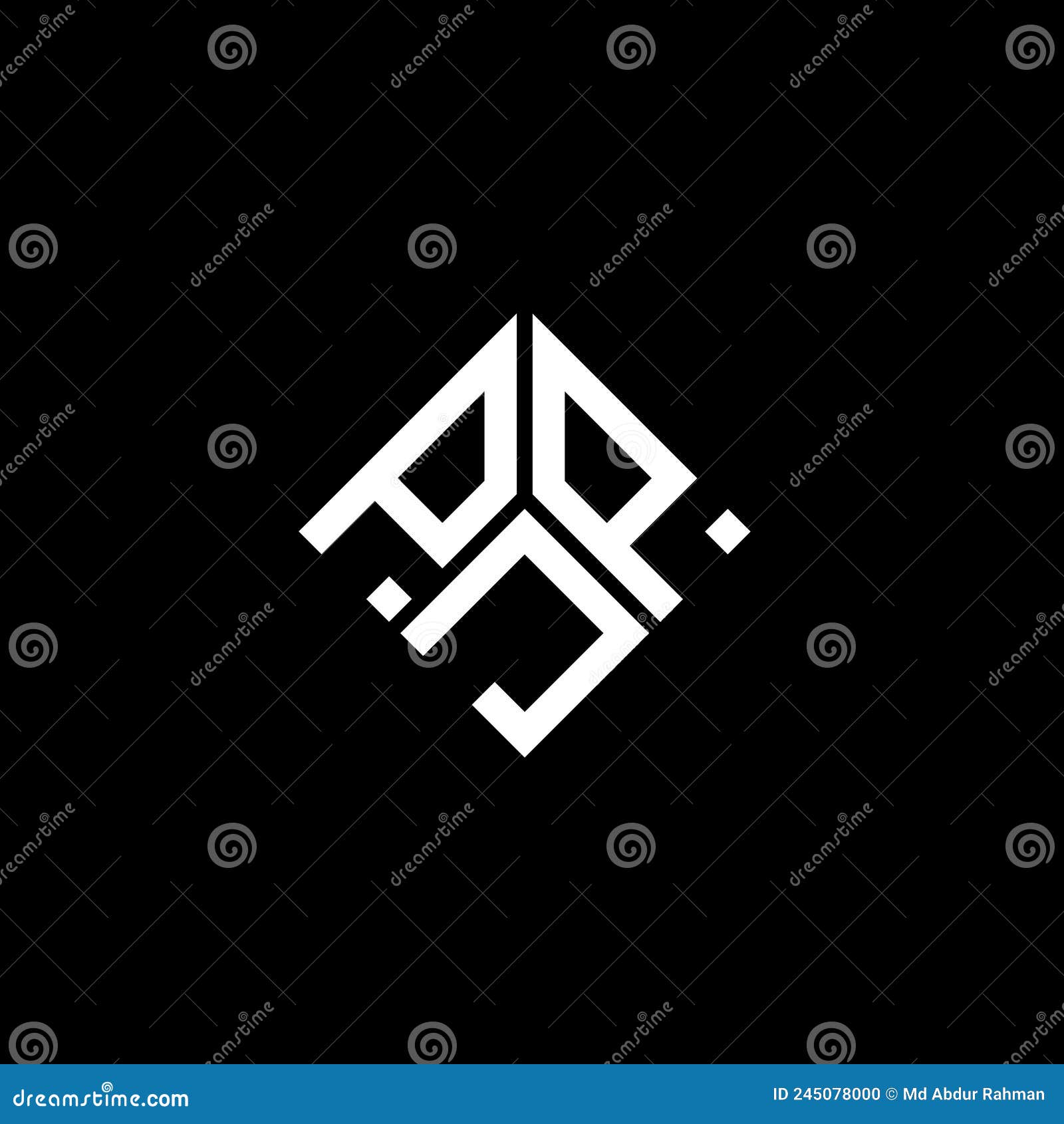 PJP Letter Logo Design on Black Background. PJP Creative Initials ...