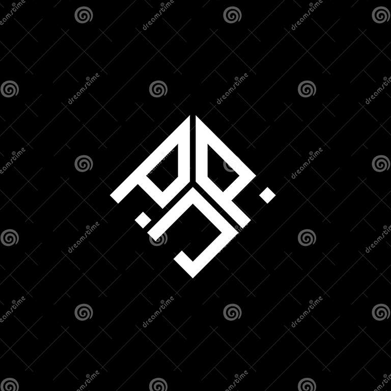 PJP Letter Logo Design on Black Background. PJP Creative Initials ...