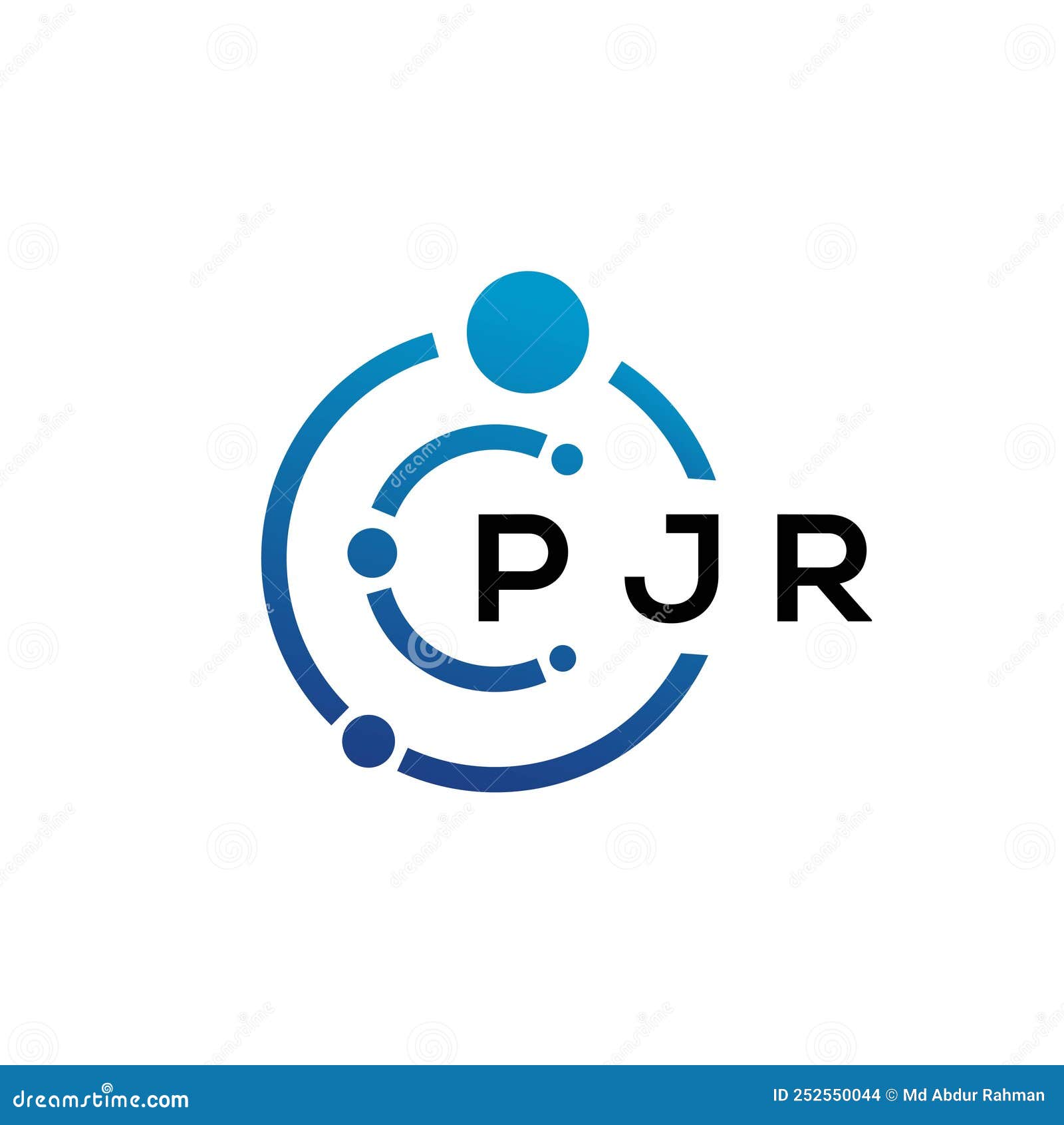 PJR Letter Technology Logo Design on White Background. PJR Creative ...
