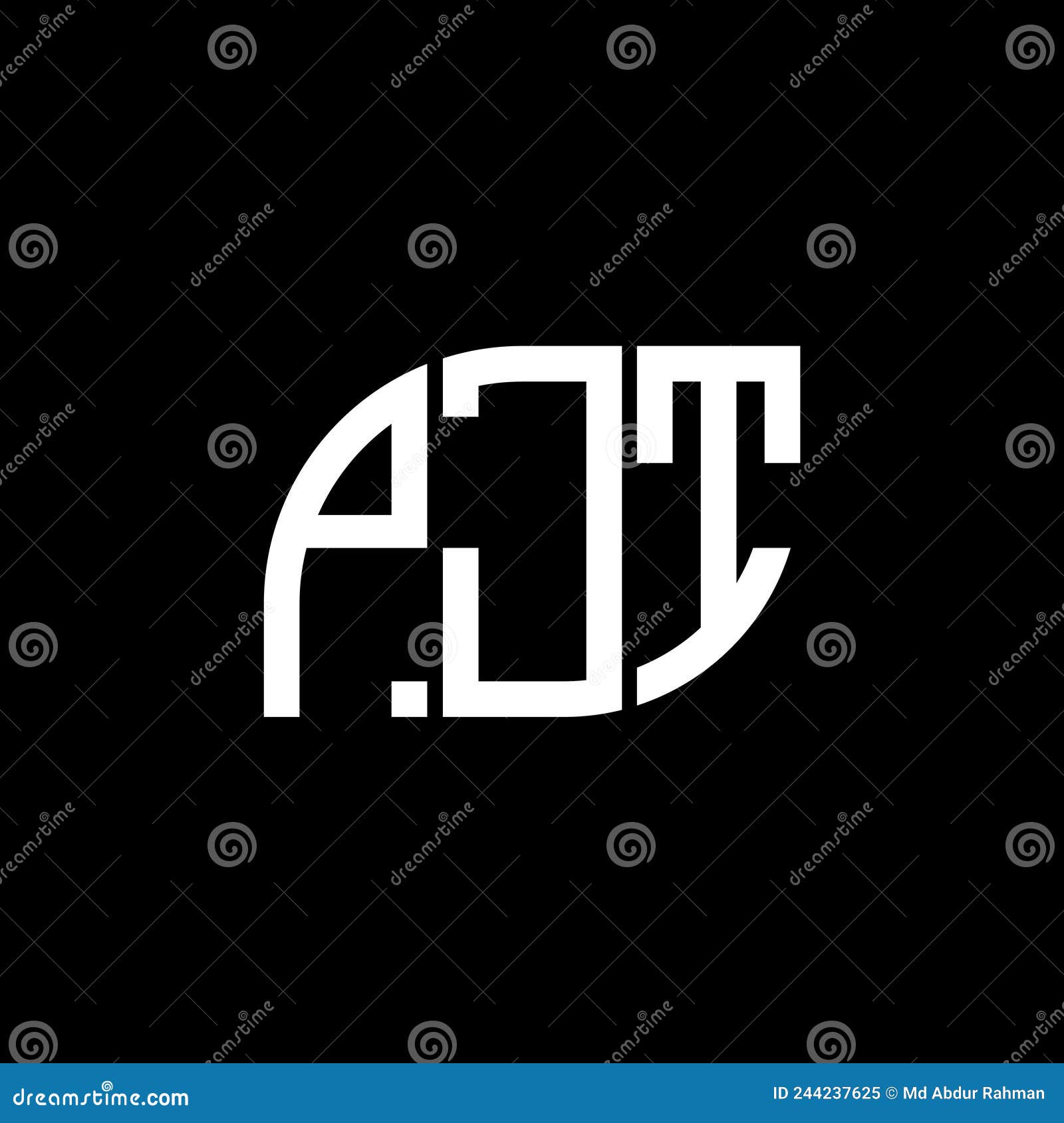 PJT Letter Logo Design on Black Background.PJT Creative Initials Letter ...