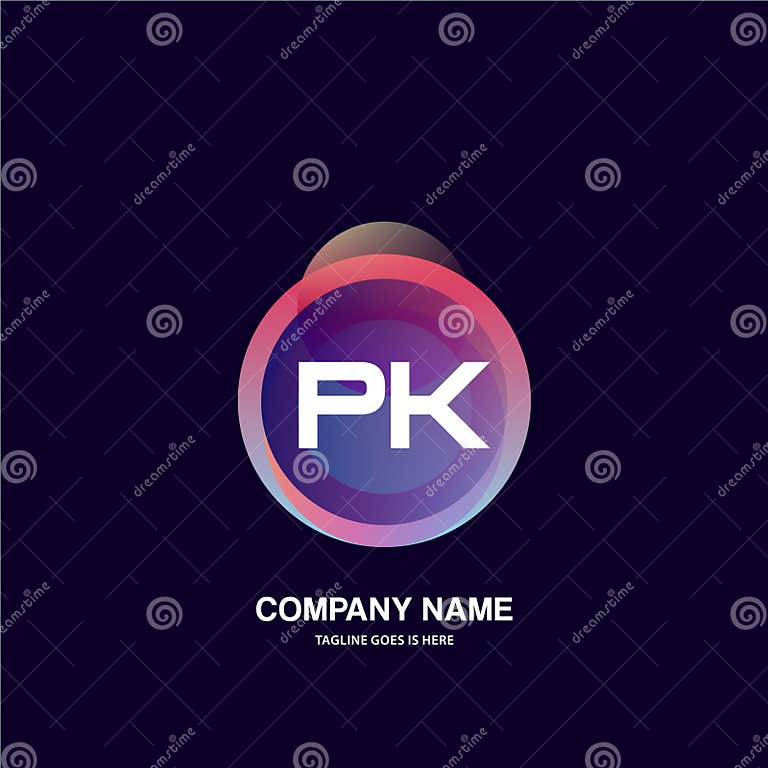 PK Initial Logo with Colorful Circle Template Vector Stock Vector ...
