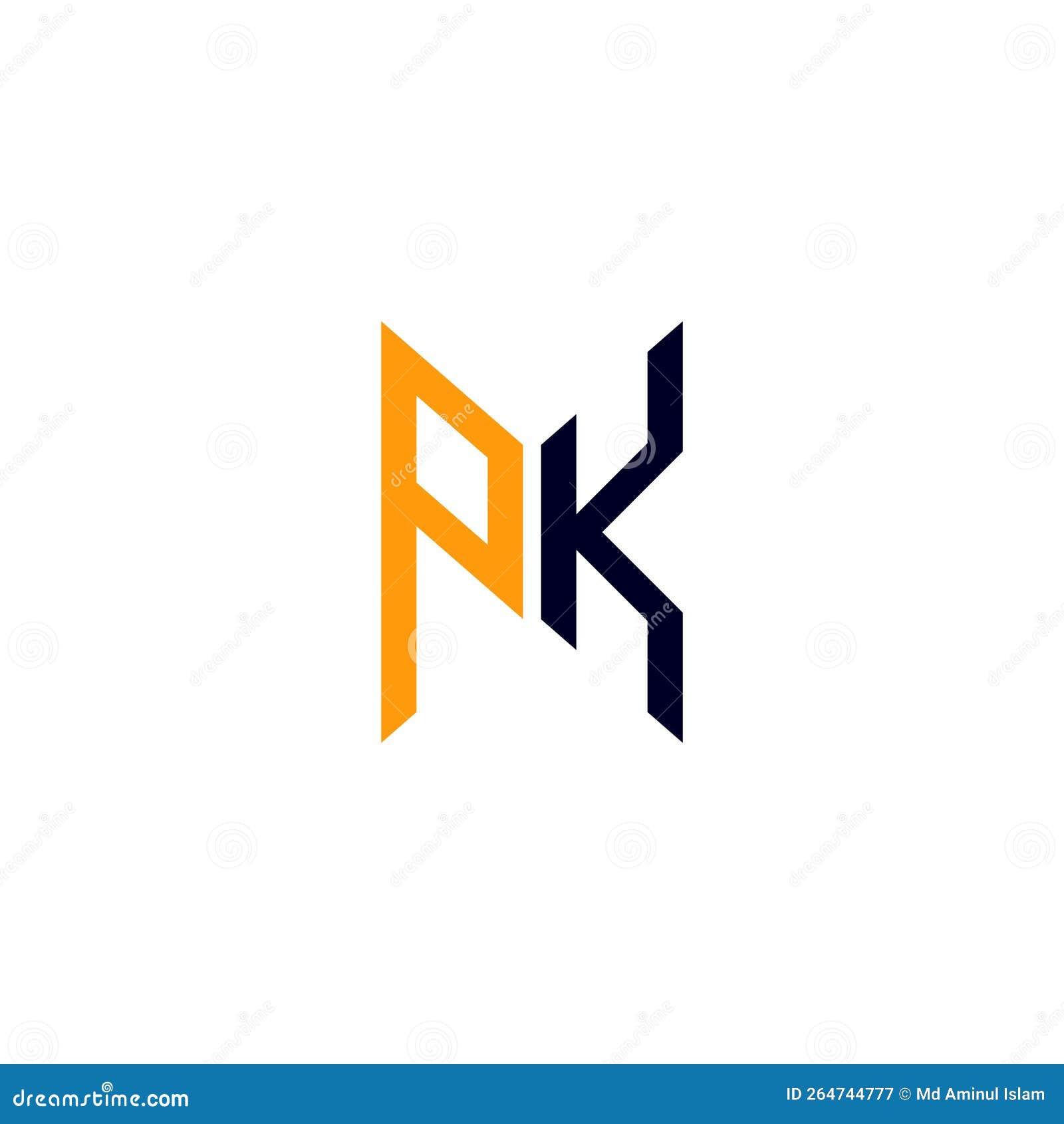 PK Letter Logo Creative Design with Vector Graphic, Stock Vector ...