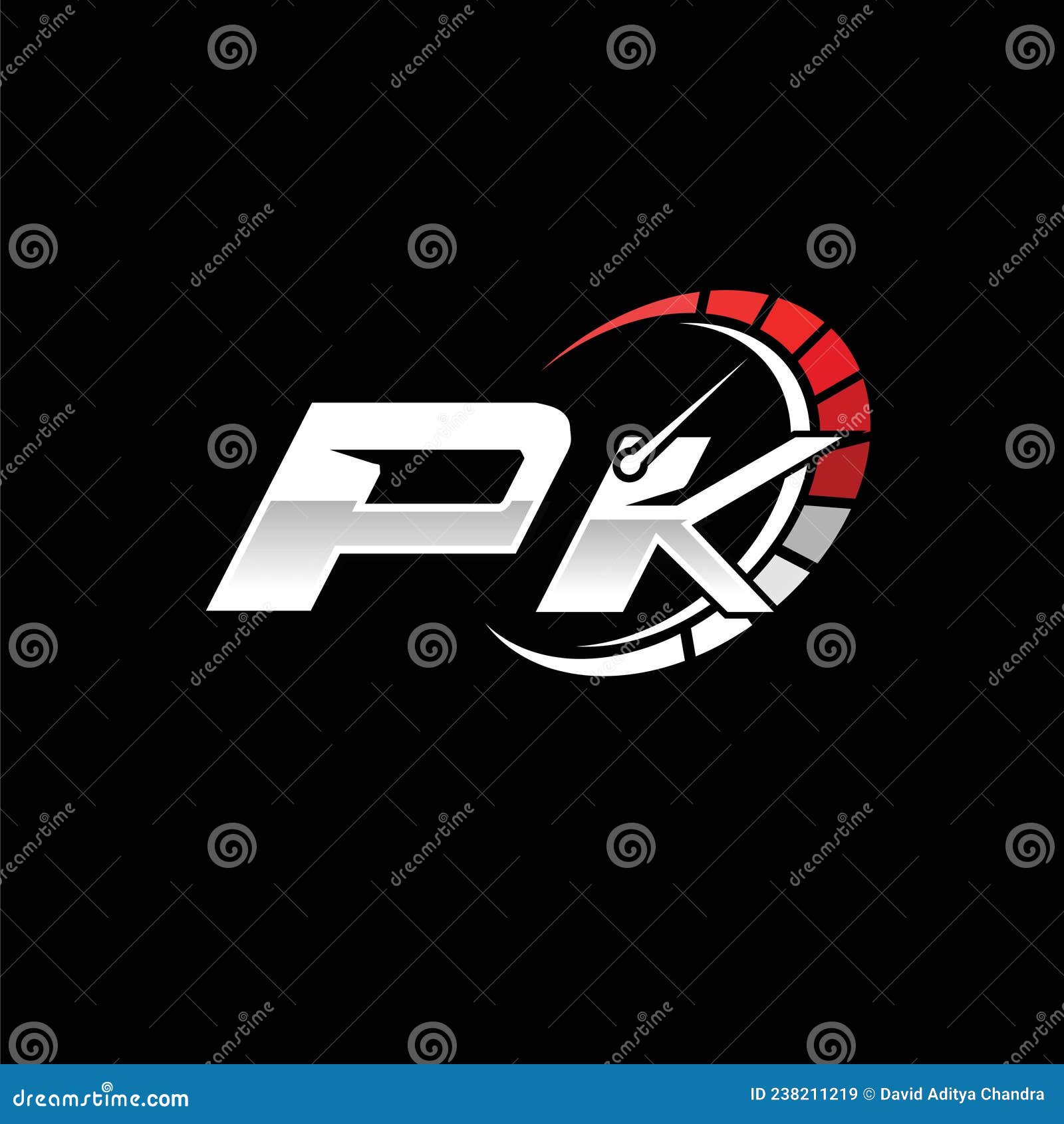 PK Logo Letter Speed Meter Racing Style Stock Vector - Illustration of ...