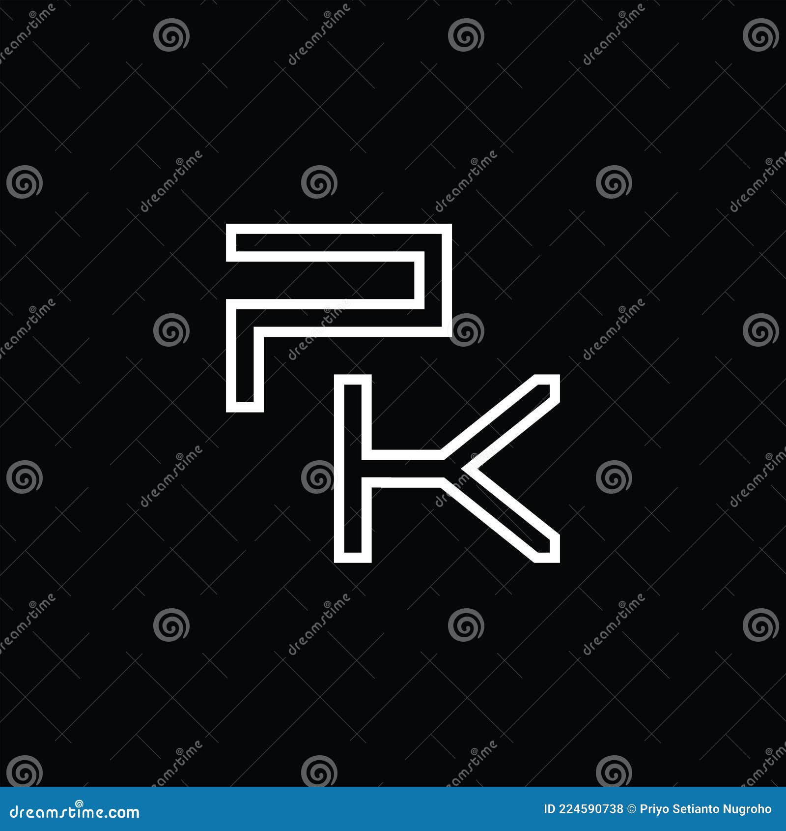 PK Logo Monogram with Line Style Design Template Stock Vector ...