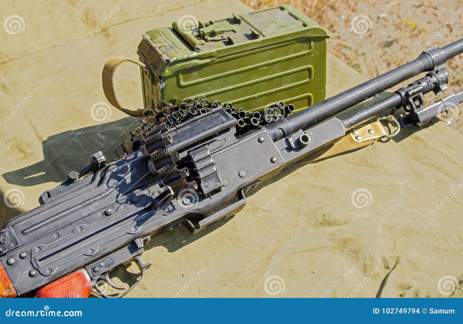 PK Machine gun stock photo. Image of ammunition, kalashnikov - 102749794