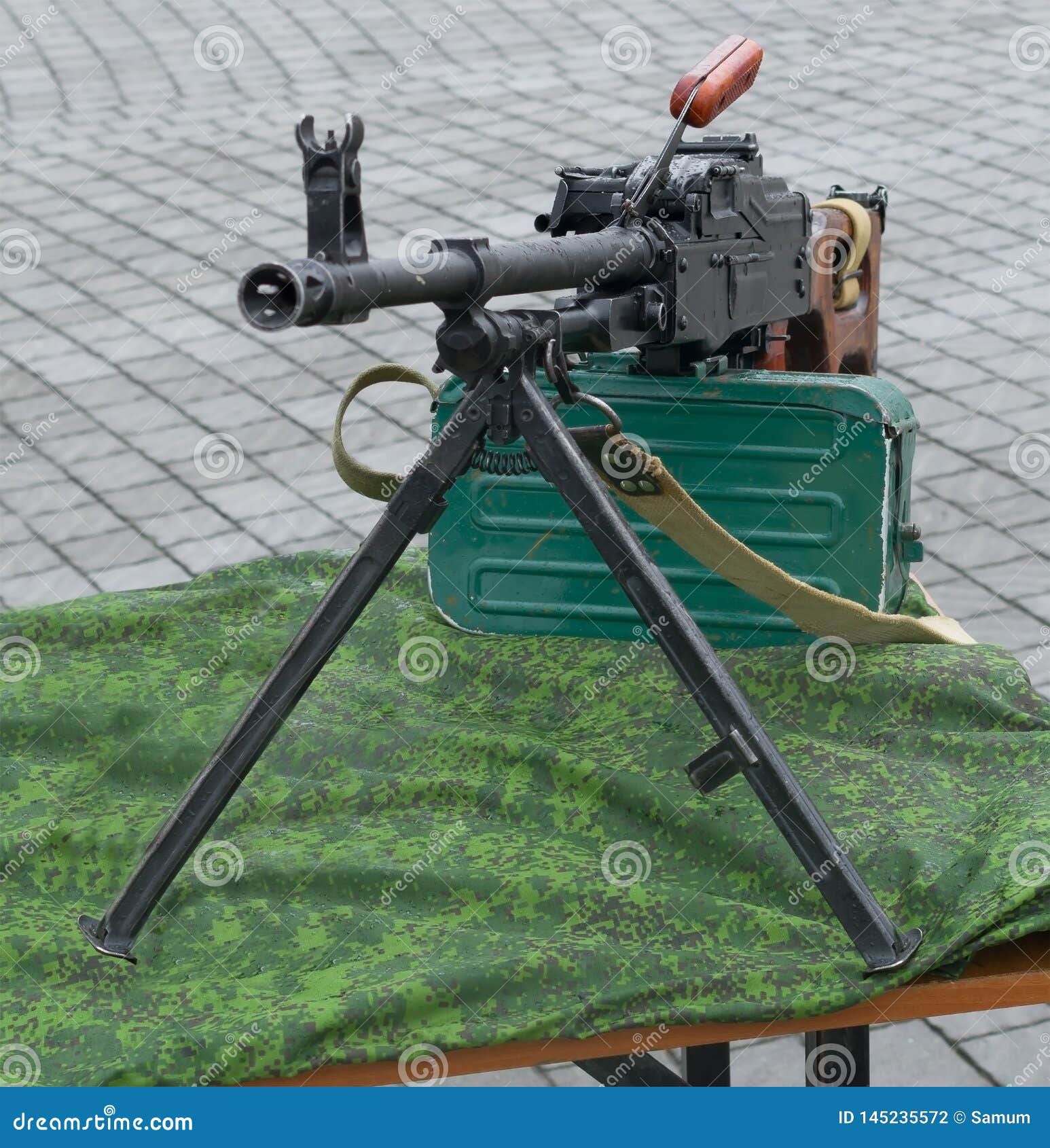 PK Machine gun Kalashnikov stock photo. Image of aggression - 145235572